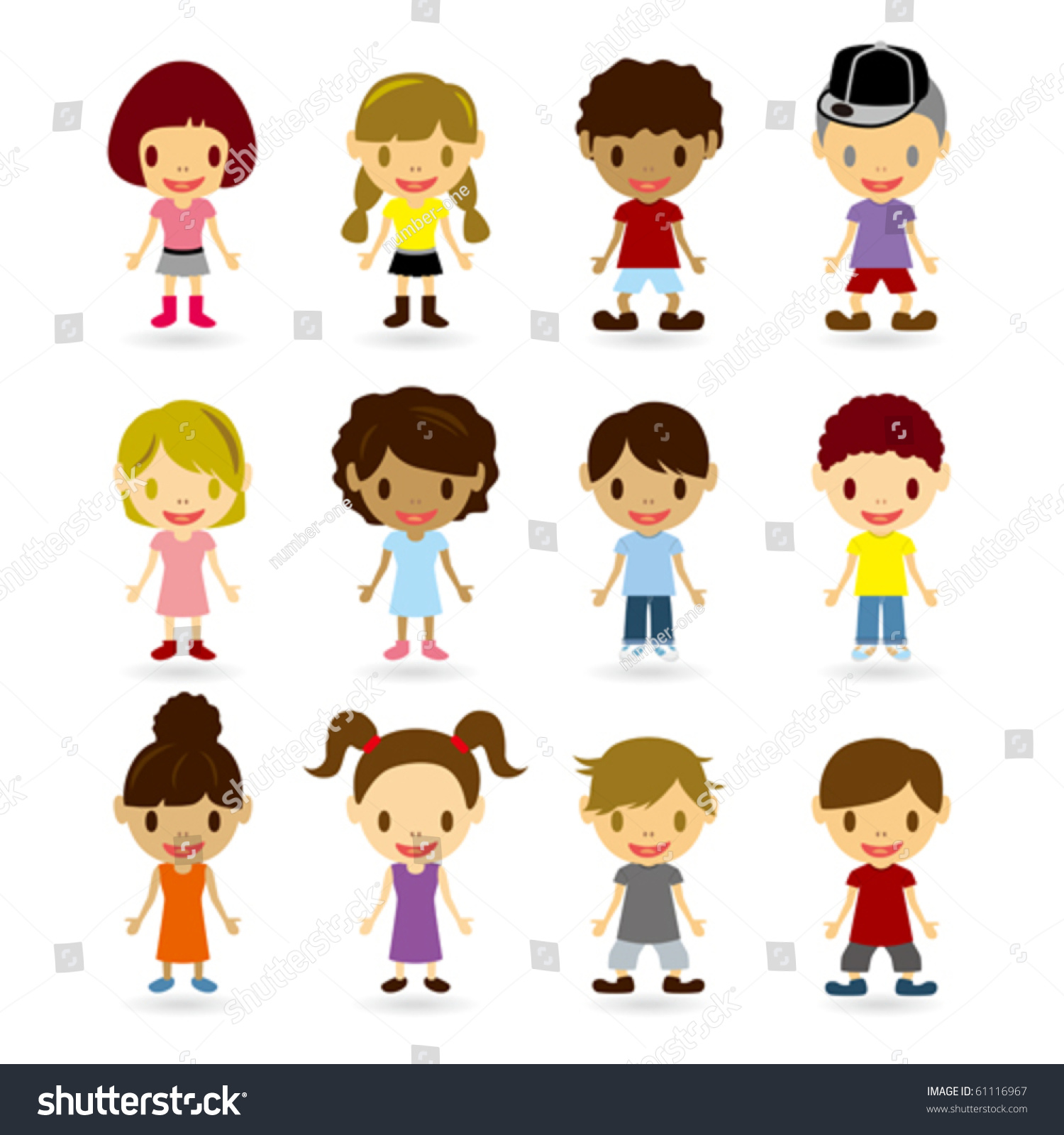 Kids Models Set Stock Vector Illustration 61116967 : Shutterstock