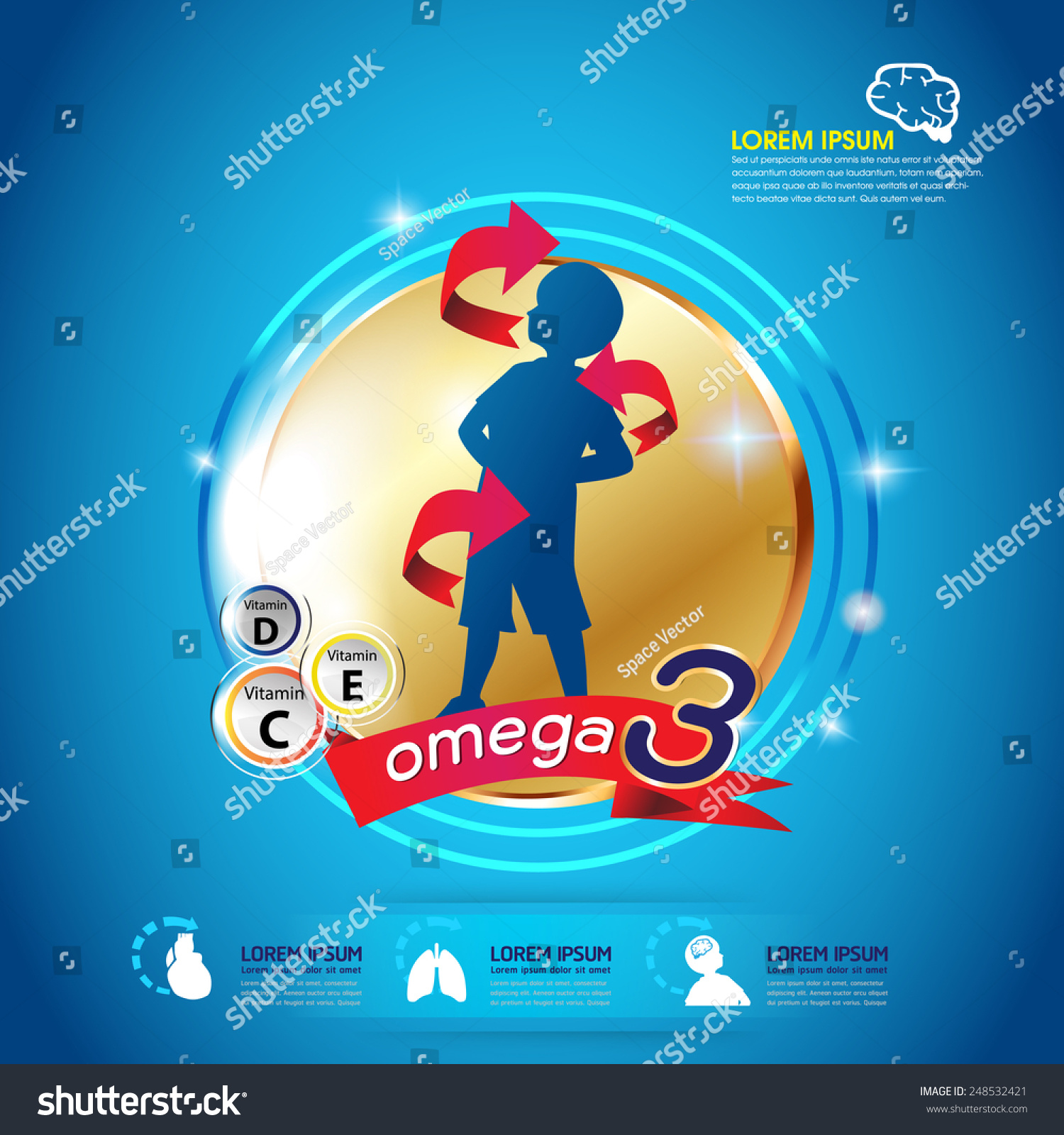 Kids Omega 3 Concept Vector Stock Vector (Royalty Free) 248532421 ...