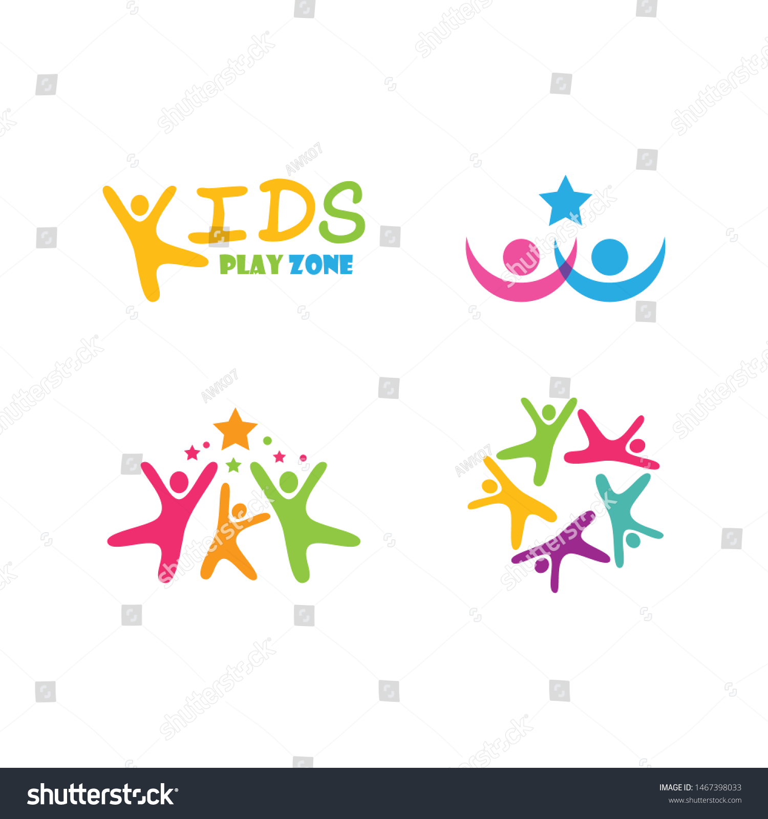 Kids Play Logo Vector Template Stock Vector (Royalty Free) 1467398033 ...