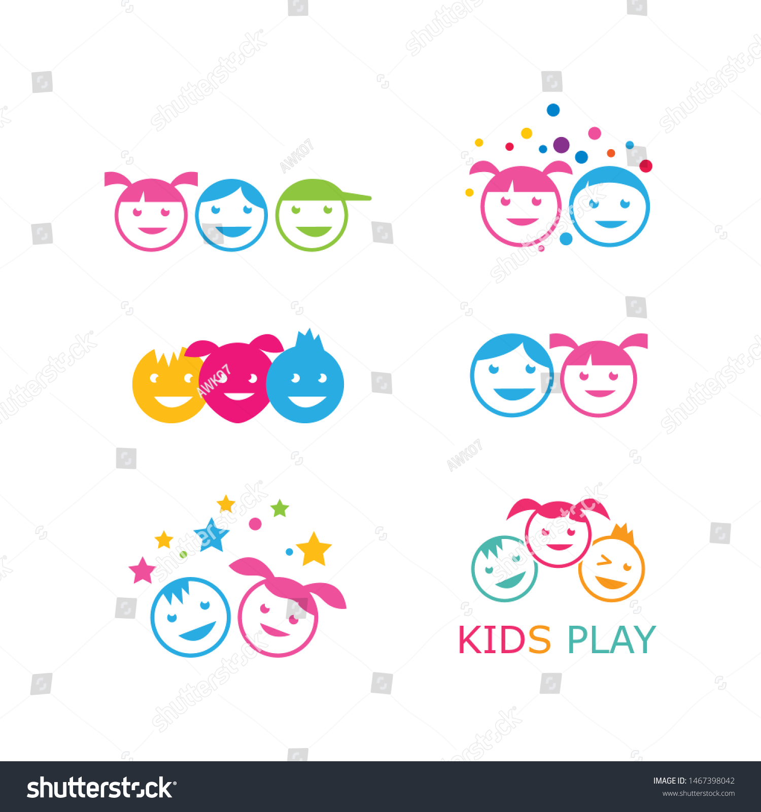 Kids Play Logo Vector Template Stock Vector (Royalty Free) 1467398042 ...