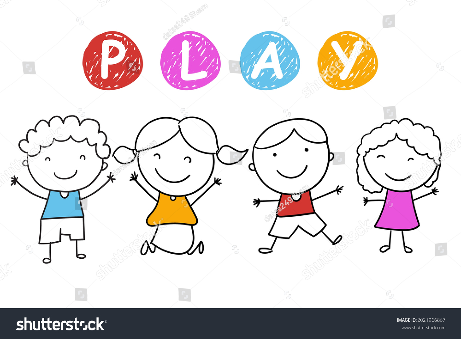 Kids Play Simple Illustration Vector Stock Vector (Royalty Free ...
