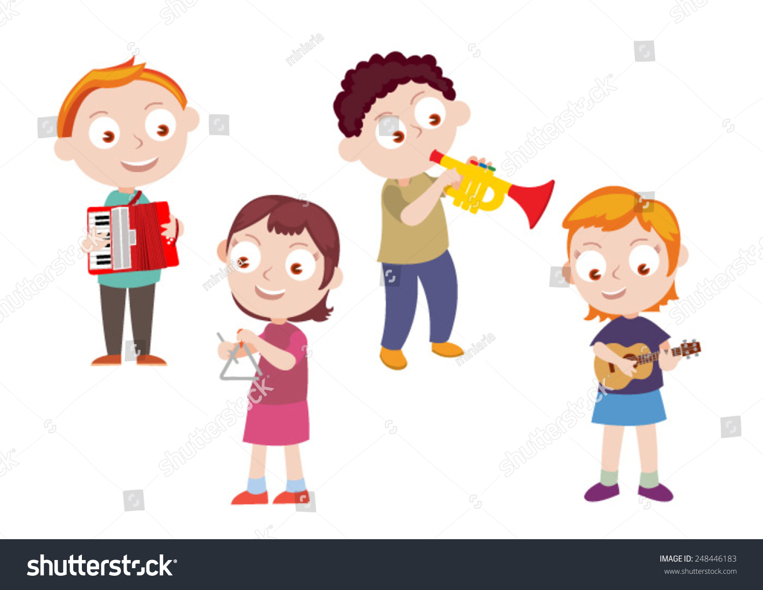 Kids Playing Music Vector: Vector có sẵn (miễn phí bản quyền) 248446183 ...