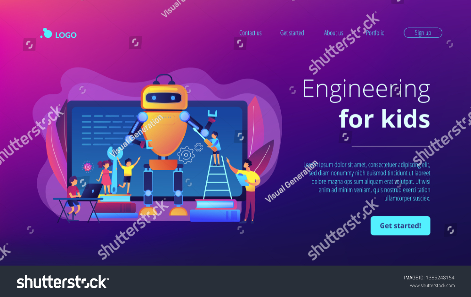 Kids Programming Creating Robot Class Tiny Stock Vector (Royalty Free ... Kids Programming Creating Robot Class Tiny Stock Vector (Royalty Free ...