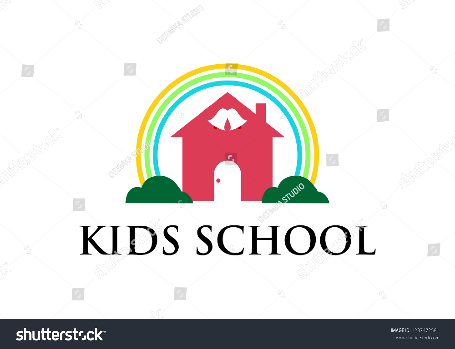 Kids School Logo Stock Vector (Royalty Free) 1237472581