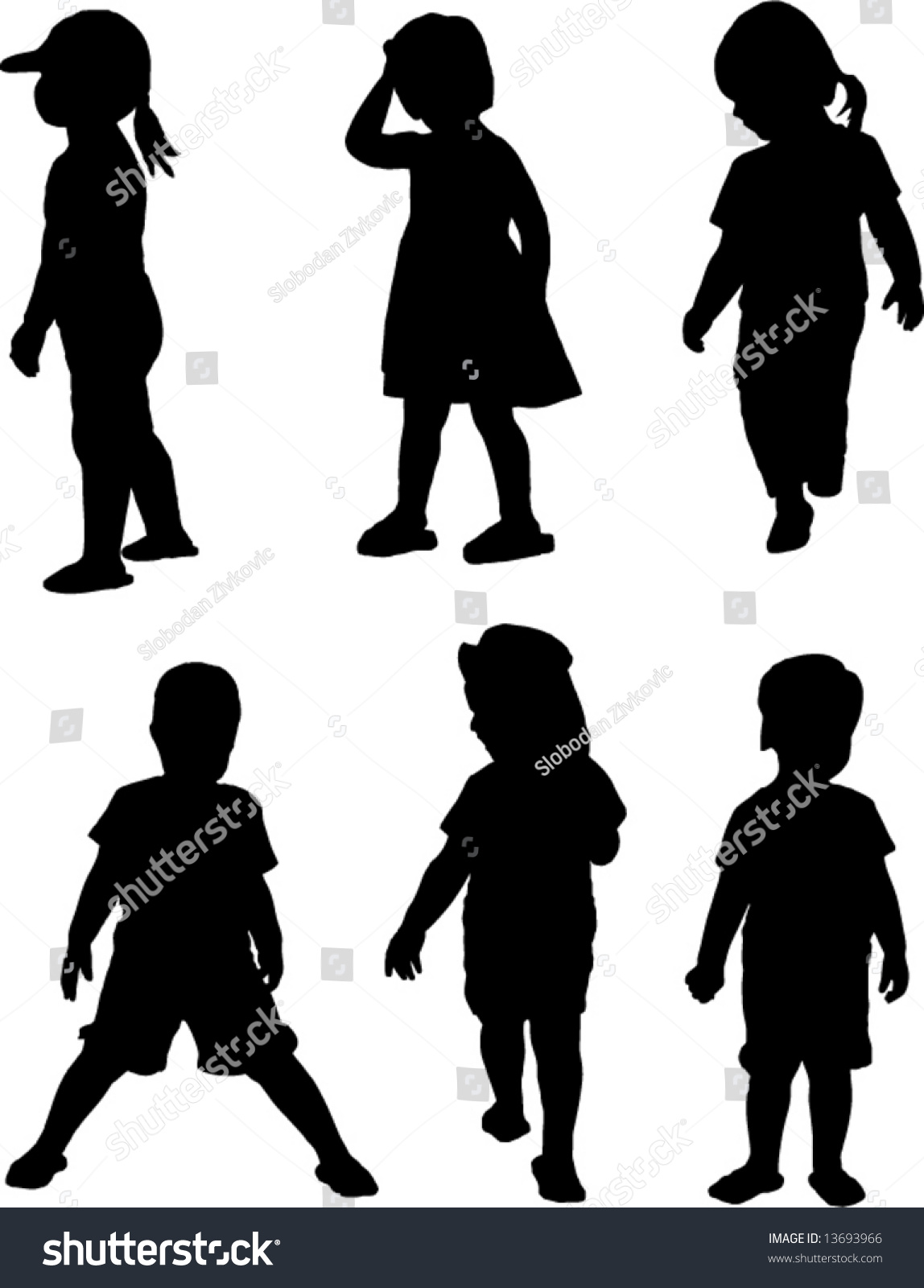 Kids Silhouette Vector Stock Vector (Royalty Free) 13693966 - Shutterstock