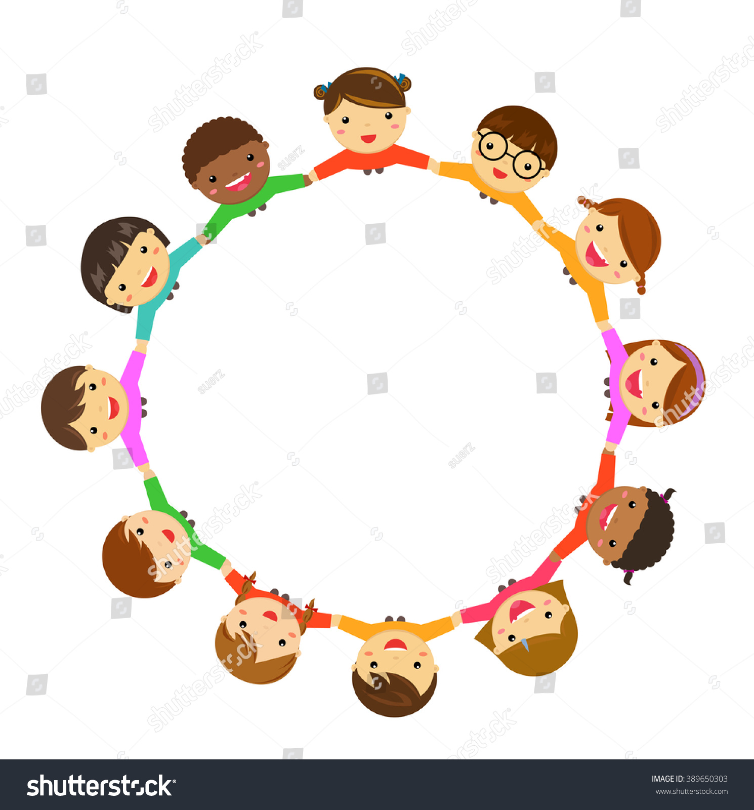 Kids Standing Around Stock Vector (Royalty Free) 389650303