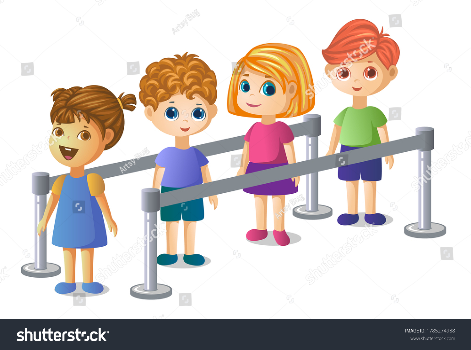 3,423 Kids queue Images, Stock Photos & Vectors | Shutterstock