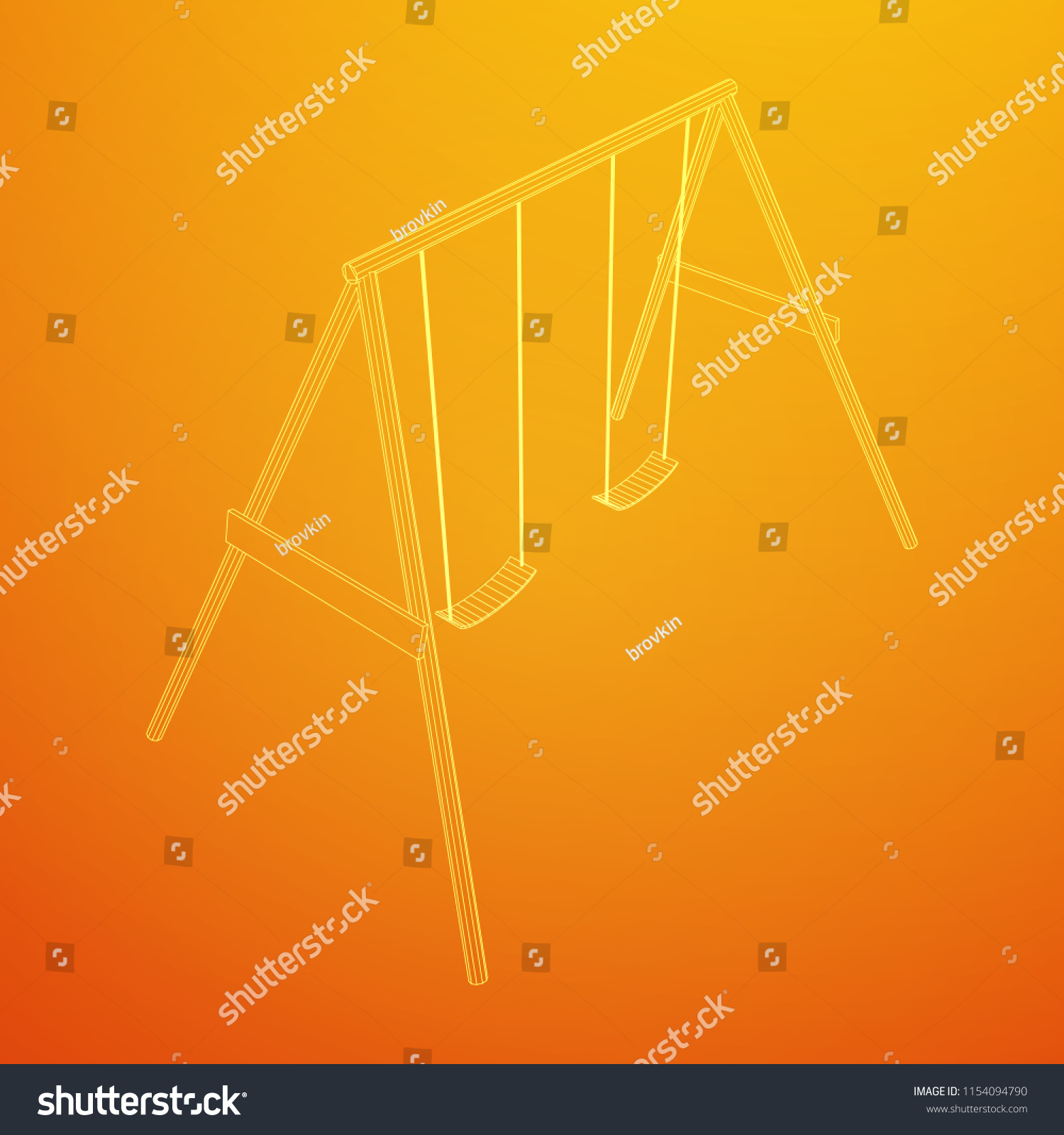 Kids Swing Model Wireframe Low Poly 스톡 벡터(로열티 프리) 1154094790 | Shutterstock
