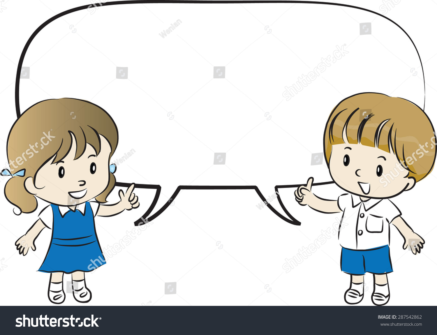 Kids Talk Blank Speech Bubble Stock Vector (Royalty Free) 287542862 ...