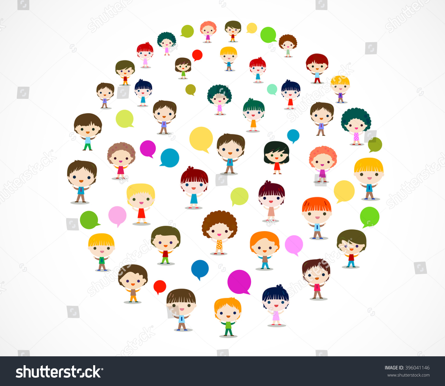 Kids Talking Stock Vector (Royalty Free) 396041146