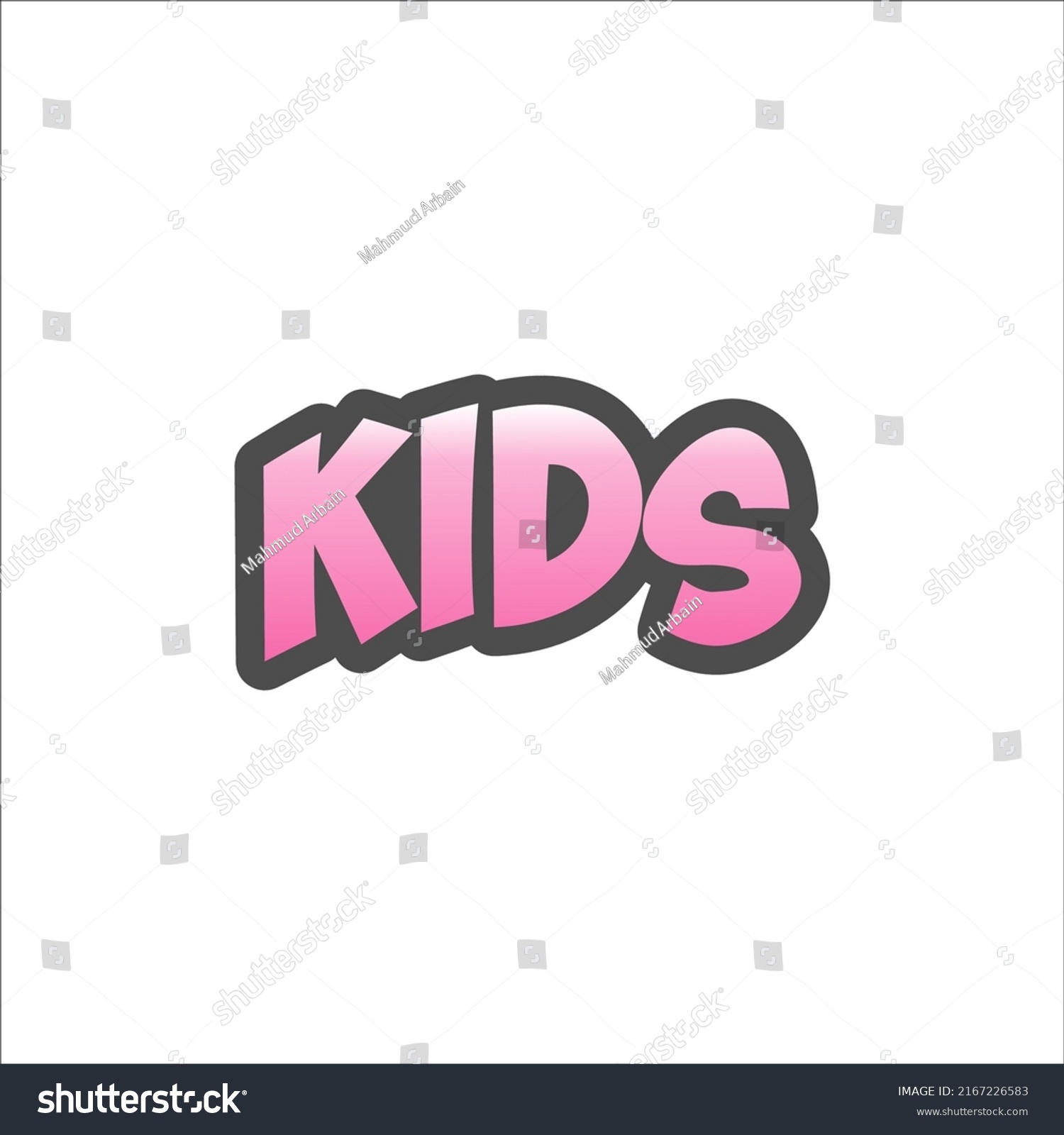 Kids Typography Logo Design Template Stock Vector (Royalty Free ...