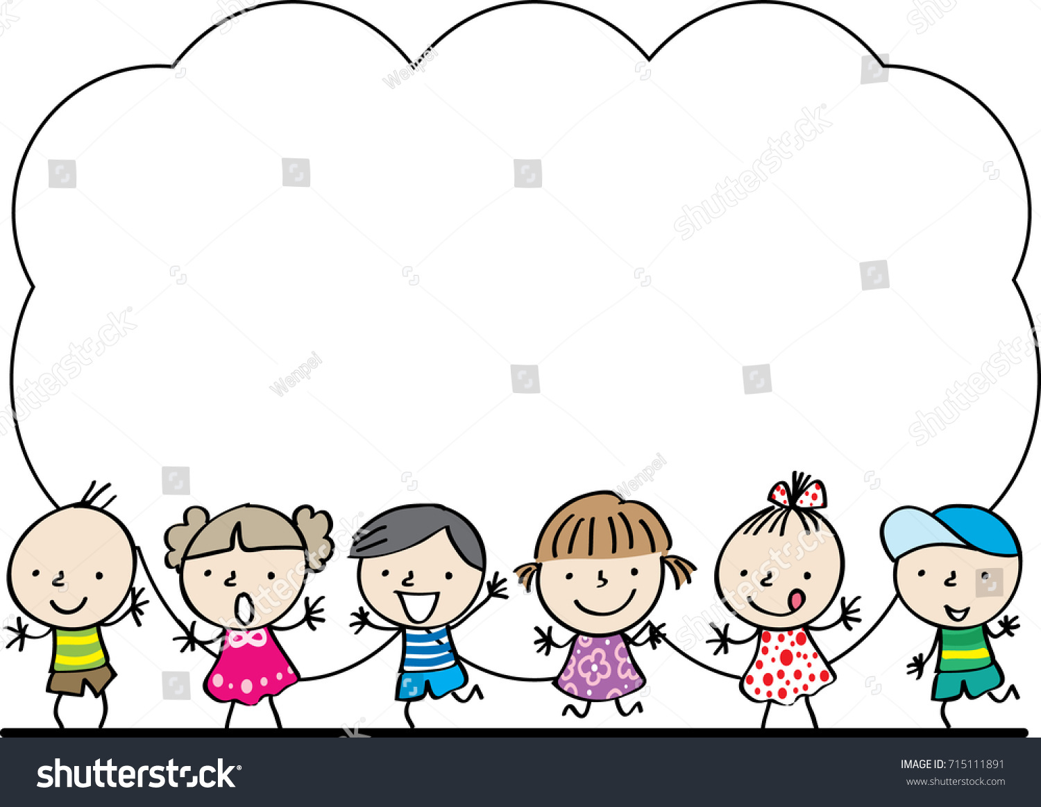 Kids Border Background: Stock-Vektorgrafik (Lizenzfrei) 715111891