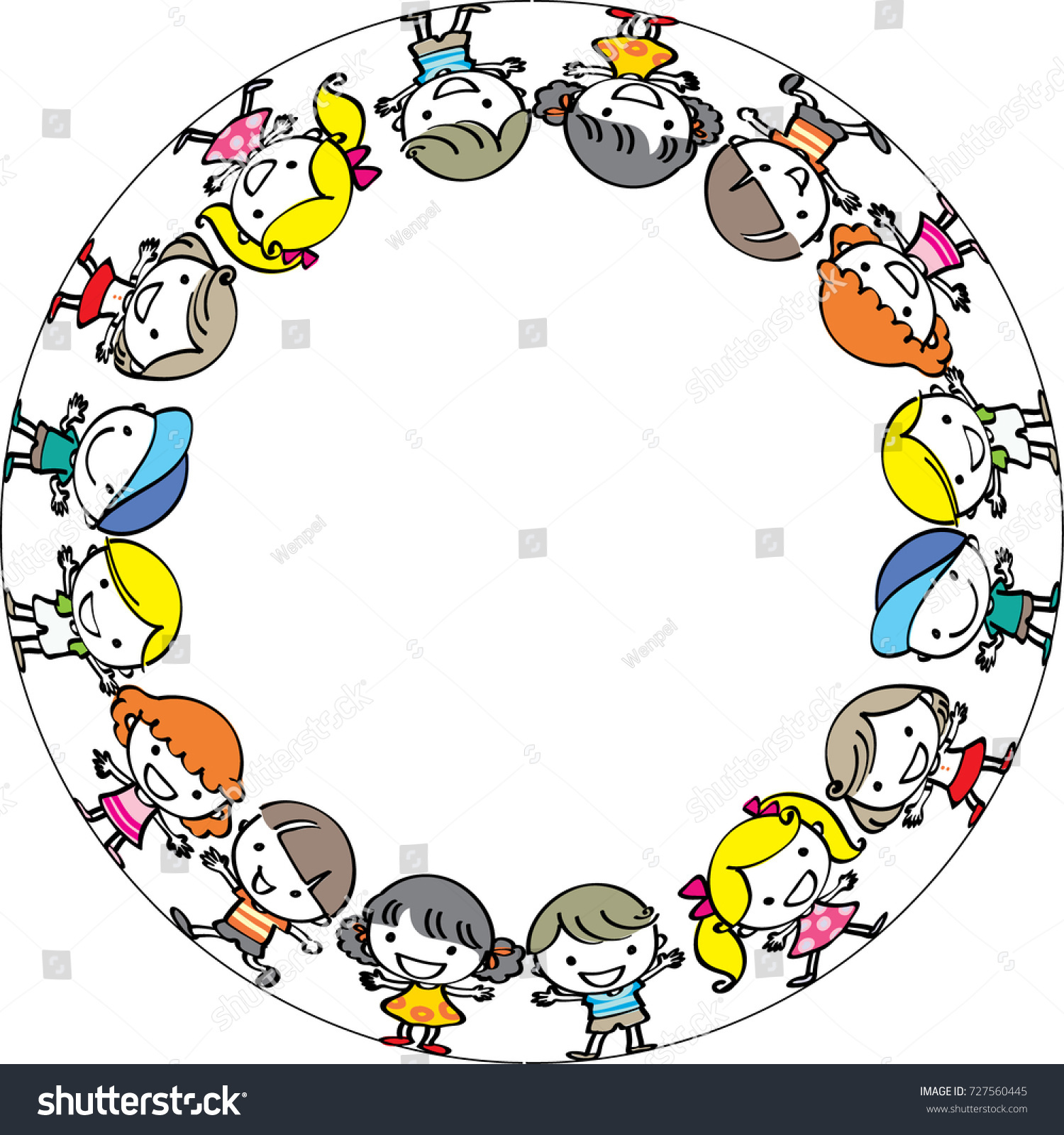 Kids Circle Border Stock Vector (Royalty Free) 727560445 | Shutterstock