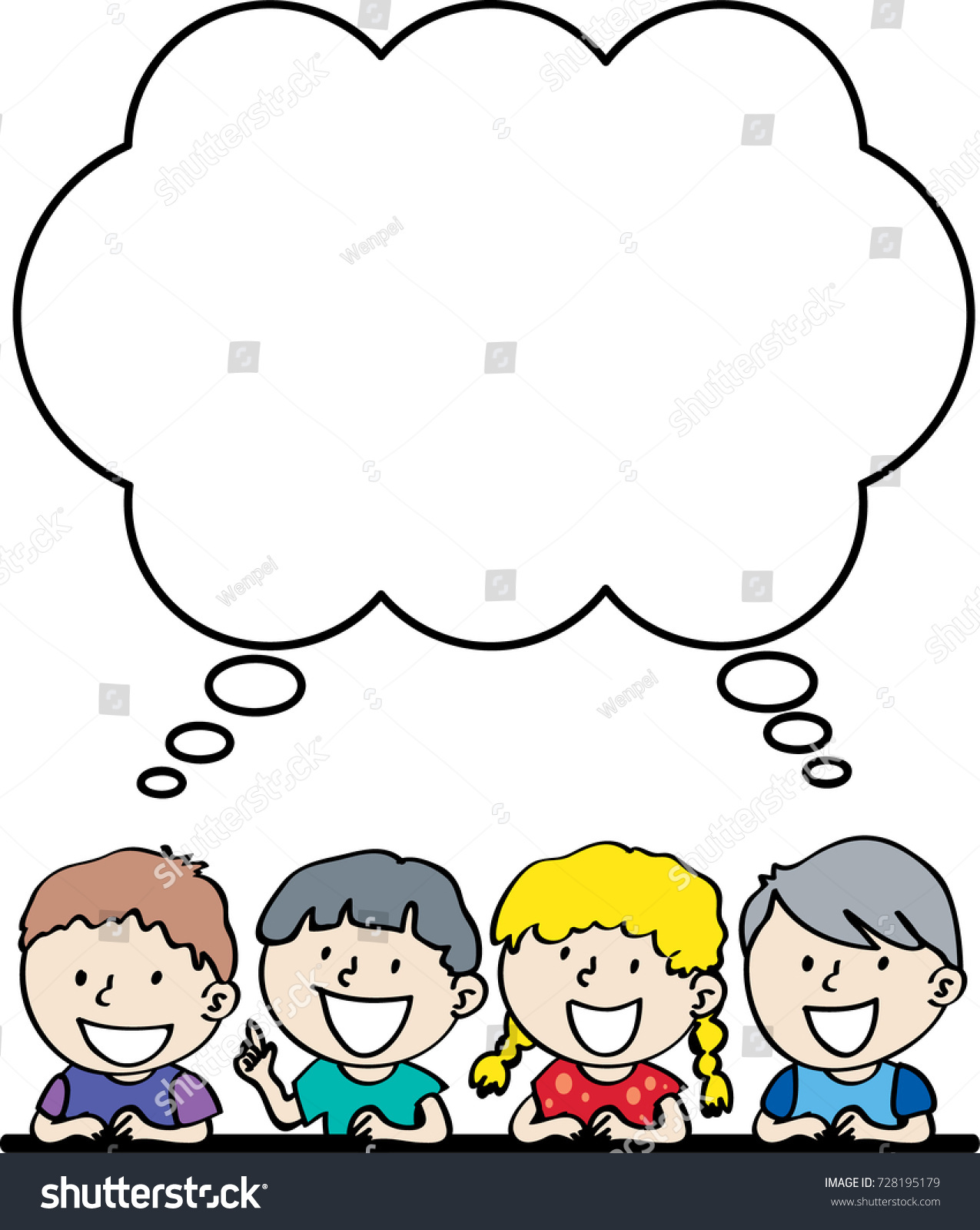 Kids Speech Bubble Border Stock Vector (Royalty Free) 728195179