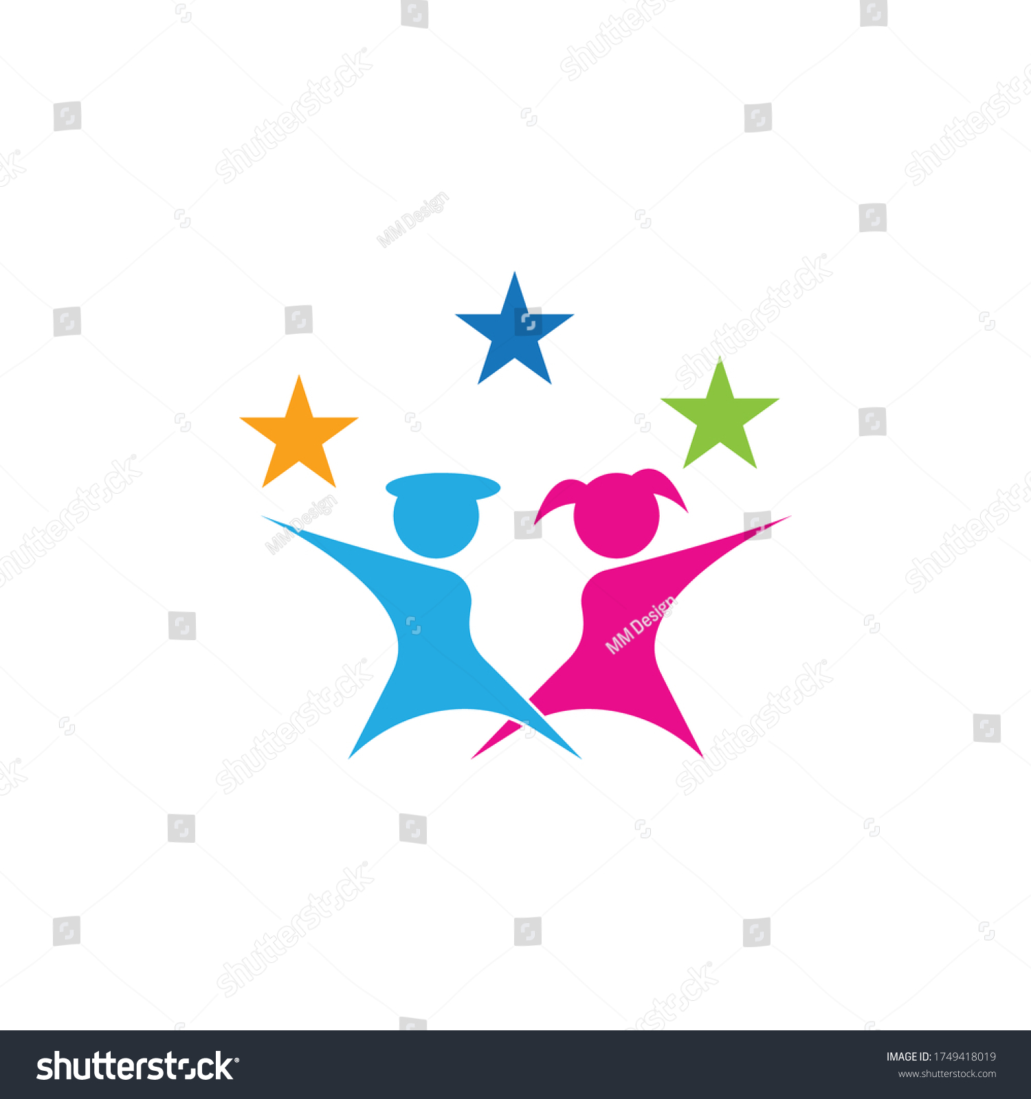 Kids World Logo Vector Template 库存矢量图（免版税）1749418019 | Shutterstock