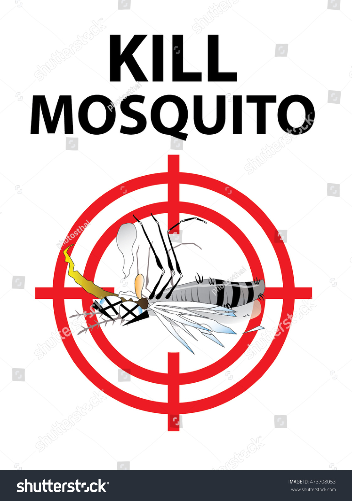 Kill Mosquito Cartoon Isolated Background: เวกเตอร์สต็อก (ปลอดค่า ...