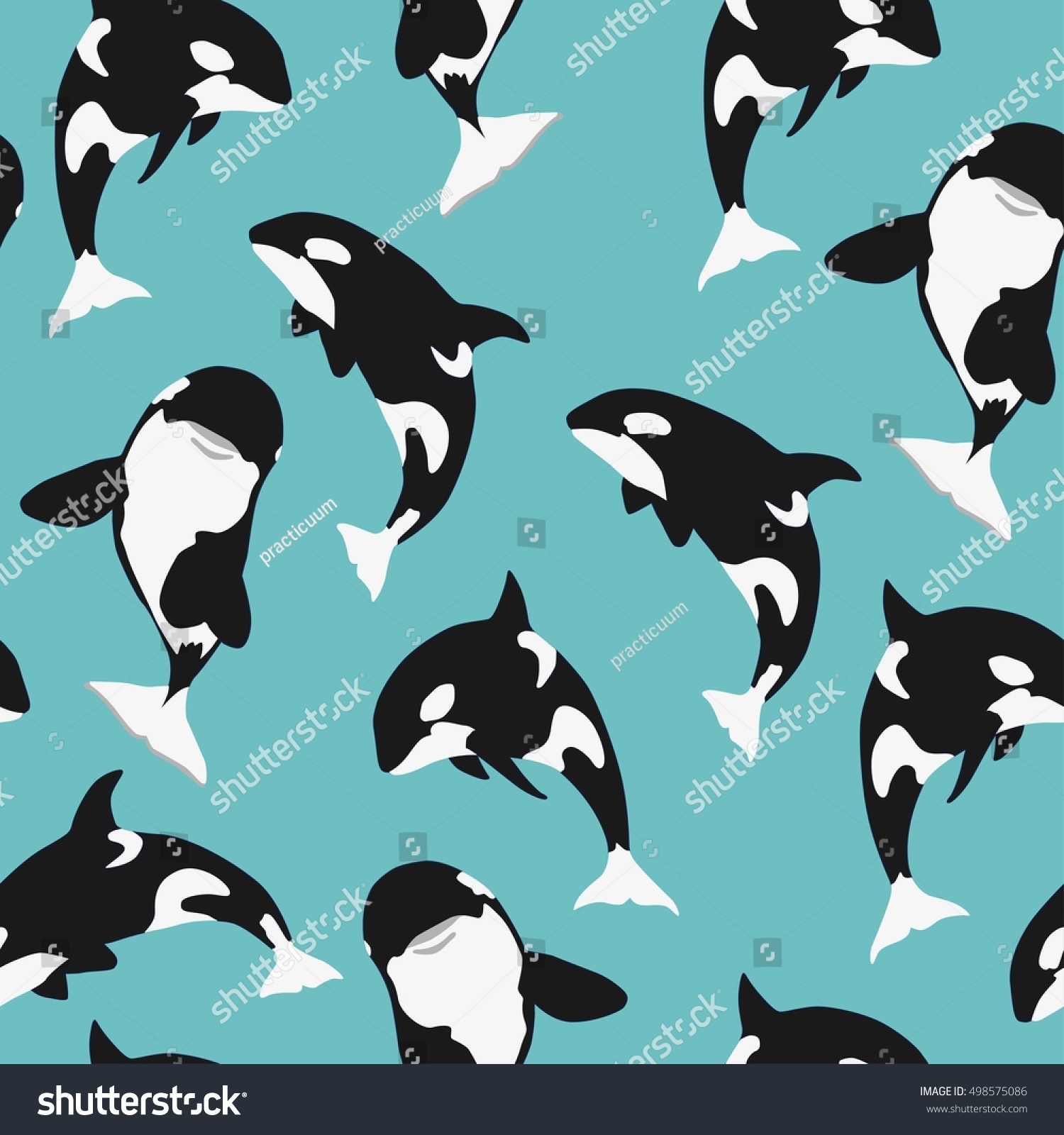 Killer Whale Seamless Pattern Animal Background Stock Vector (Royalty ...