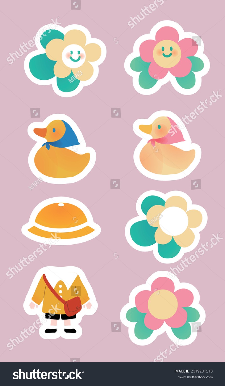 Kindergarten Deco Sticker Design Set Stock Vector (Royalty Free ...