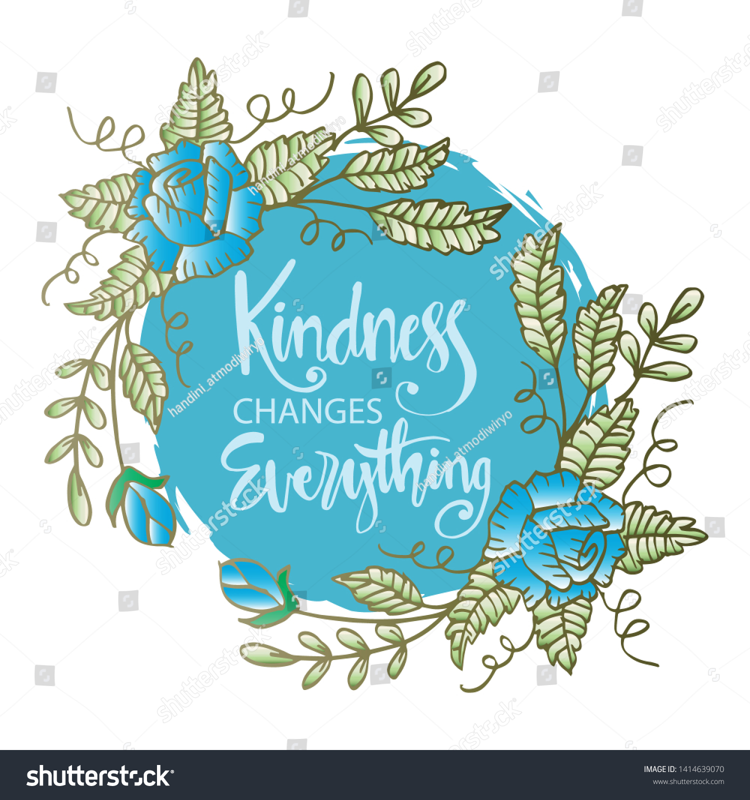 Kindness Changes Everything Inspirational Quote Stock Vector (Royalty ...