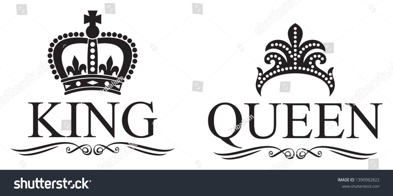 King Queen Crowns Vector Design Stock Vector (Royalty Free) 1390982822