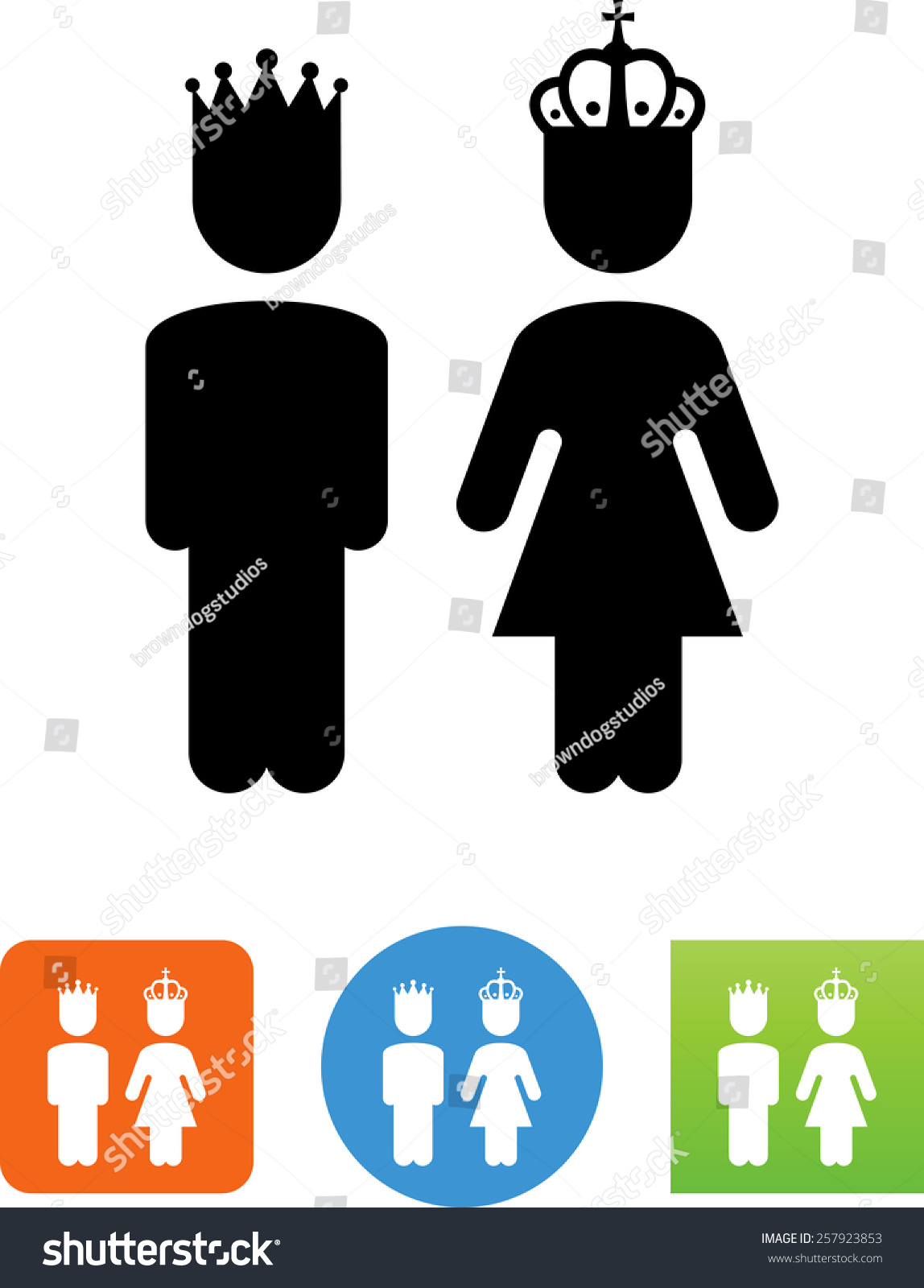 King Queen Icon Stock Vector (Royalty Free) 257923853 | Shutterstock