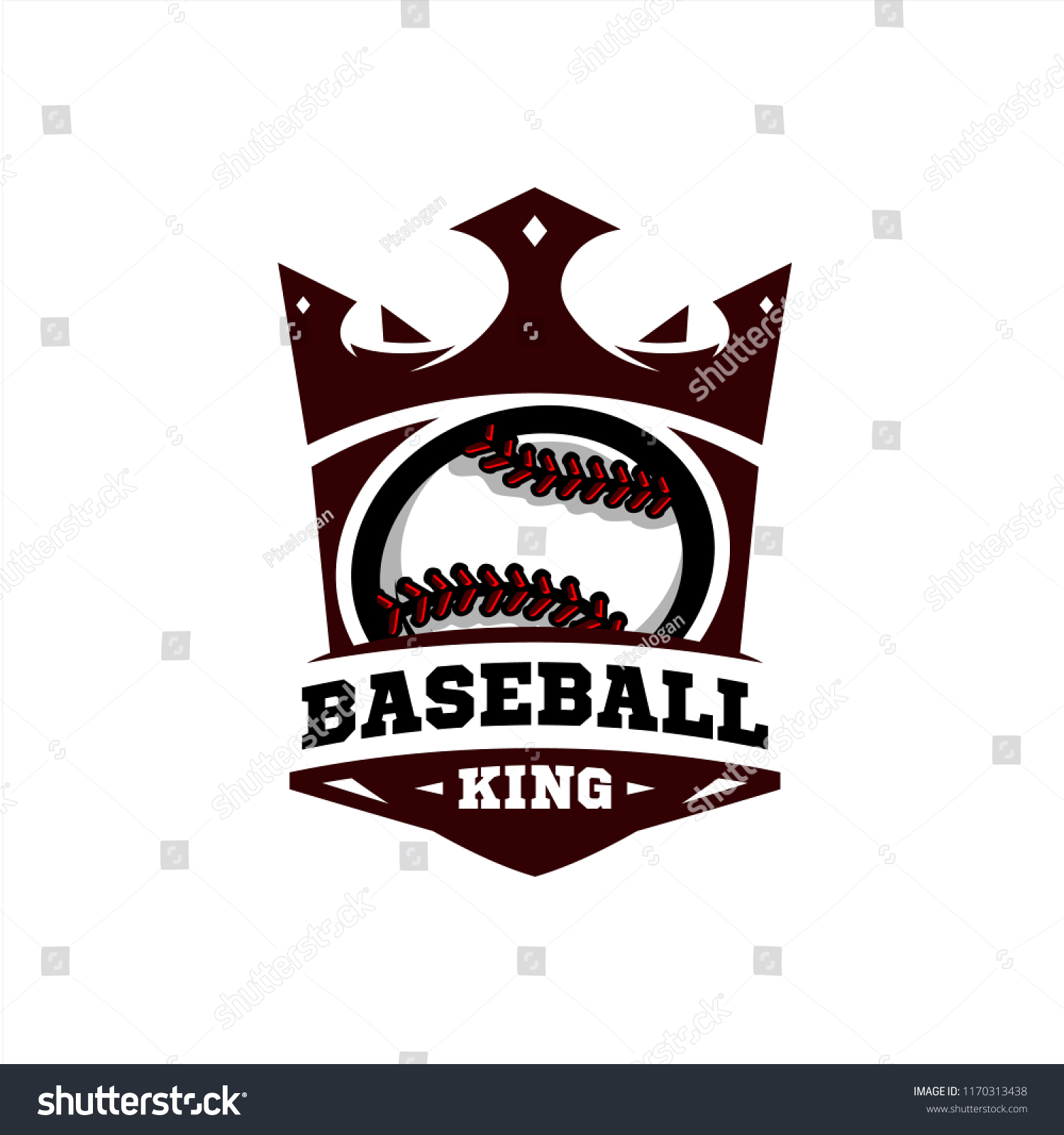 King Baseball Logo Vol 20 Stock Vector (Royalty Free) 1170313438 ...