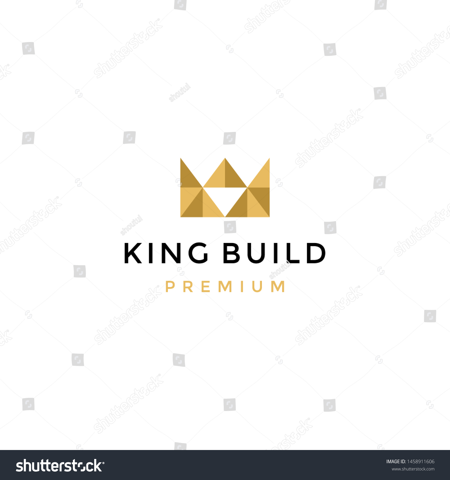 King Build Crown Logo Template: เวกเตอร์สต็อก (ปลอดค่าลิขสิทธิ์) 1458911606