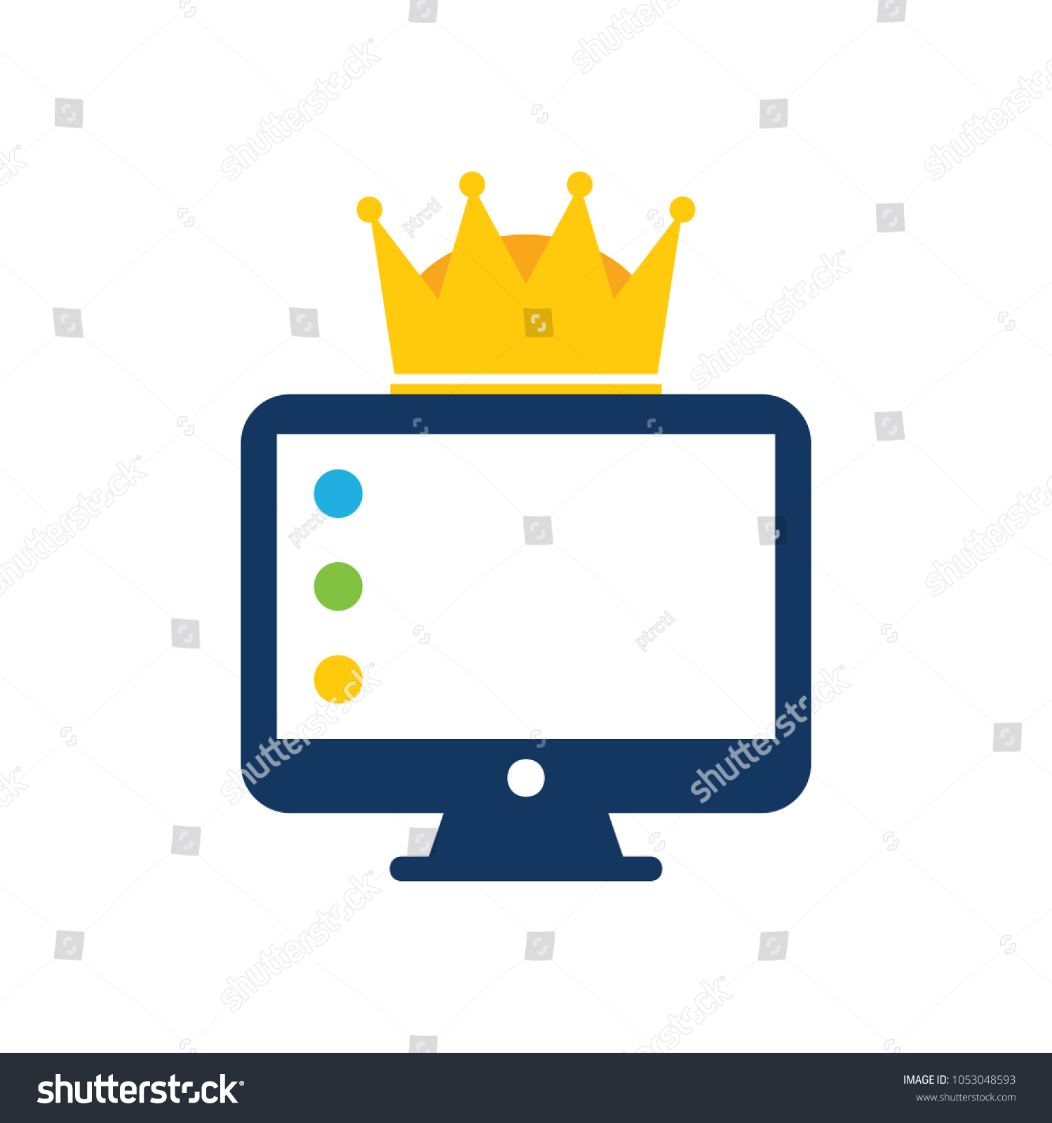 King Computer Logo Icon Design Stock Vector (Royalty Free) 1053048593 ...