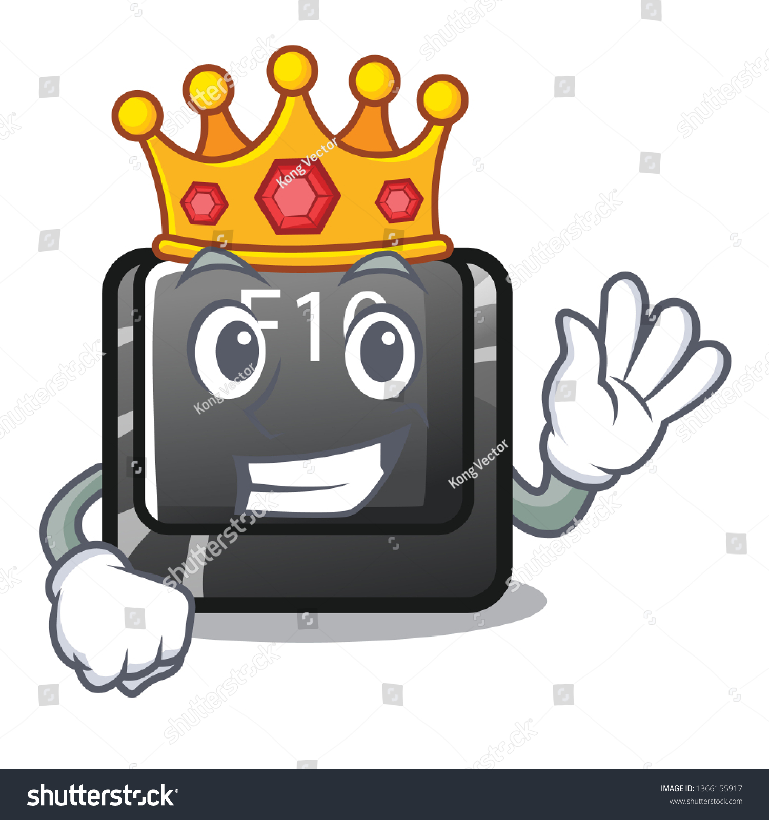 King F10 Button Installed On Cartoon Stock Vector (Royalty Free ...