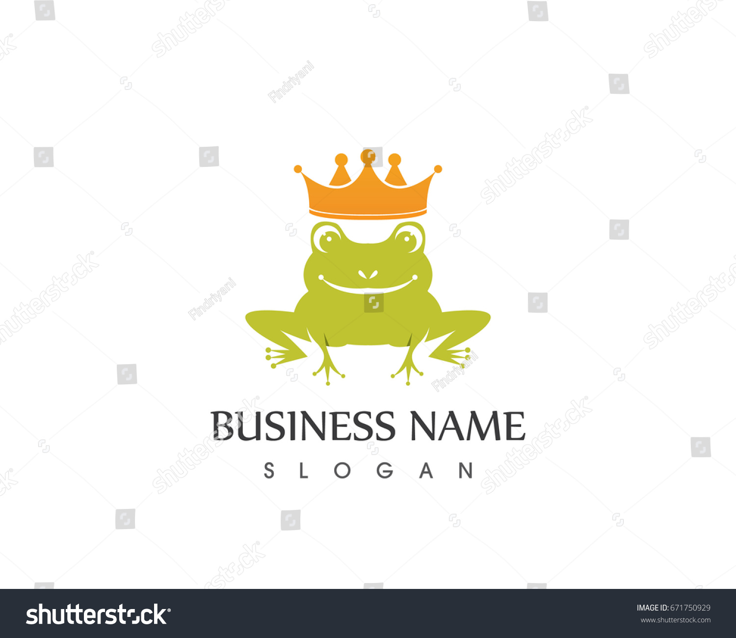 King Frog Logo Stock Vector (Royalty Free) 671750929