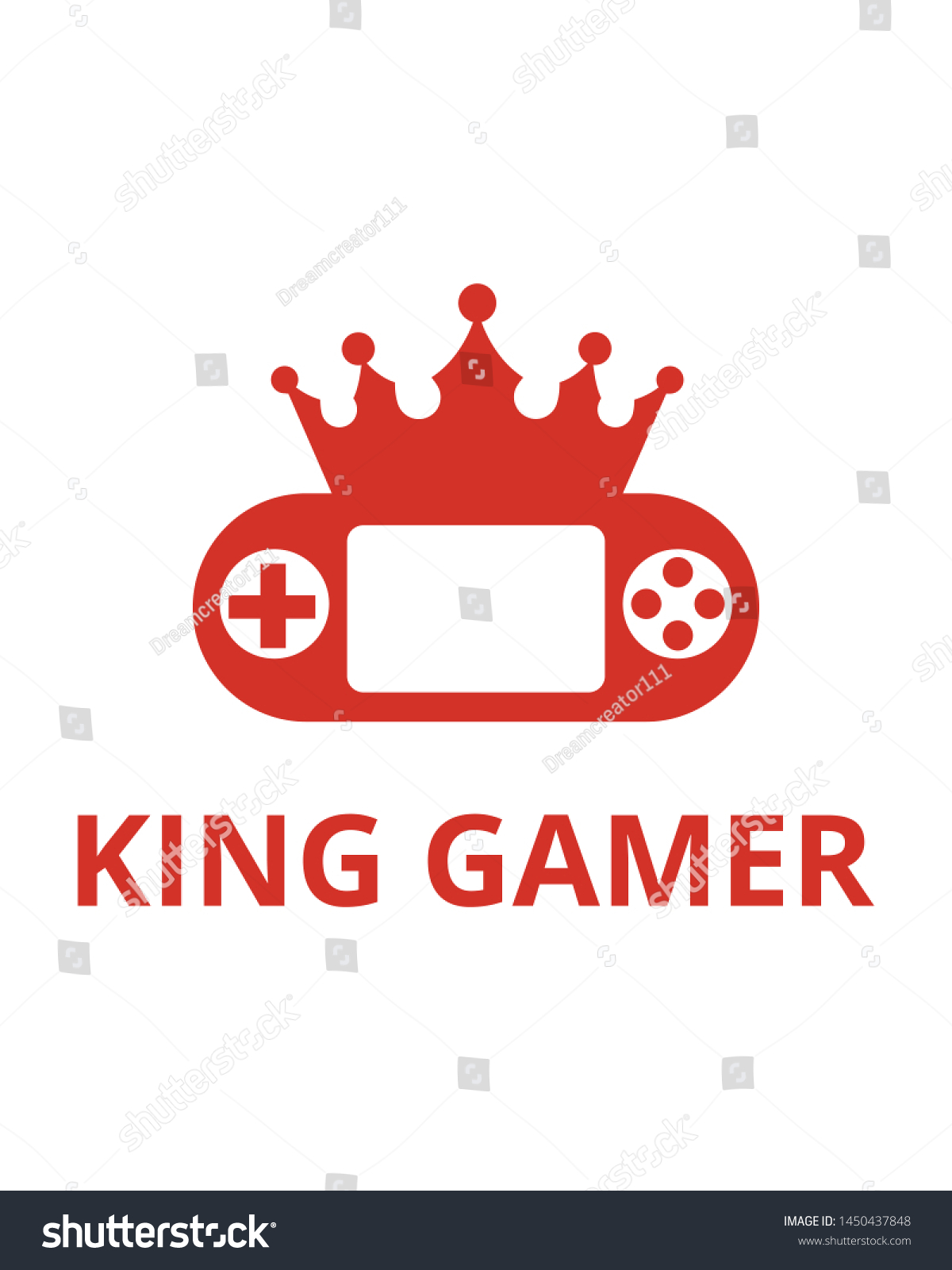 King Gamer Vector Logo Design Template Stock Vector (Royalty Free ...