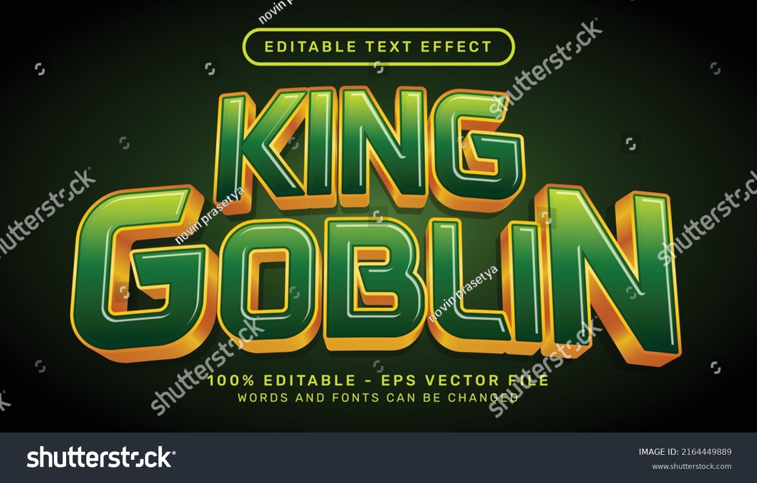 King Goblin 3d Text Effect Editable Stock Vector (Royalty Free ...