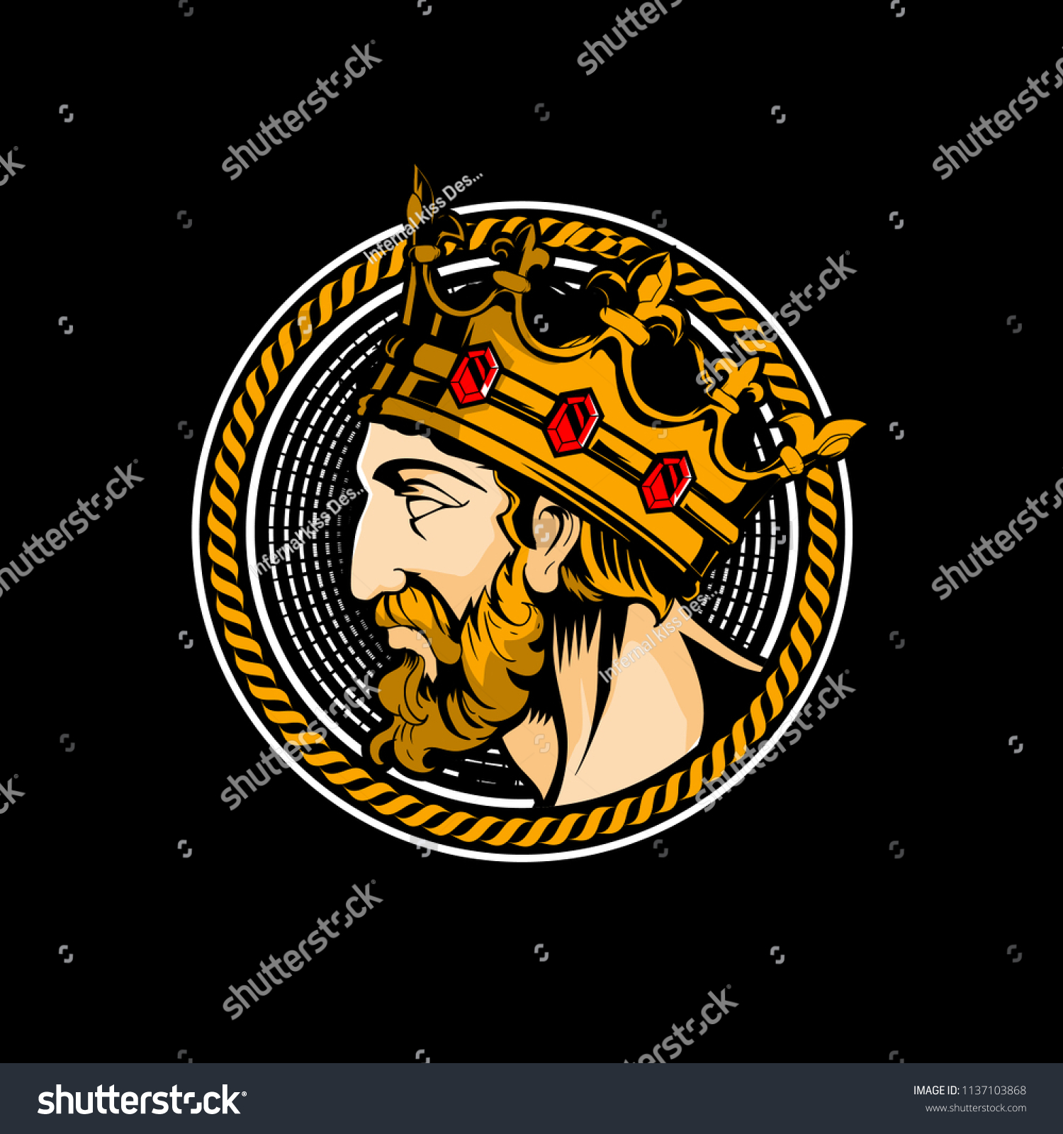 King Head Character Vector Logo Template Stock Vector (Royalty Free ...