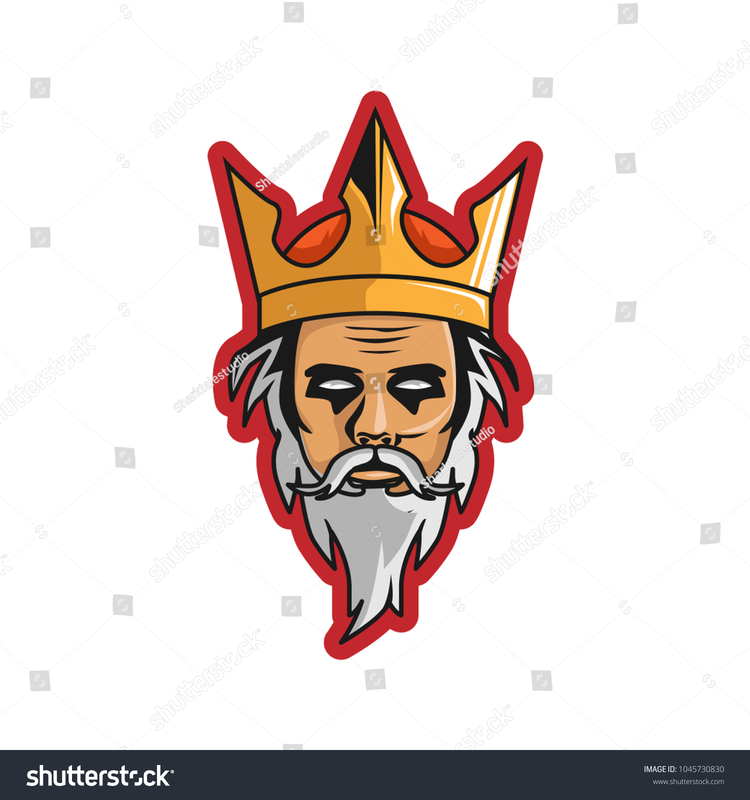 King Head Logo Illustation Stock Vector (Royalty Free) 1045730830