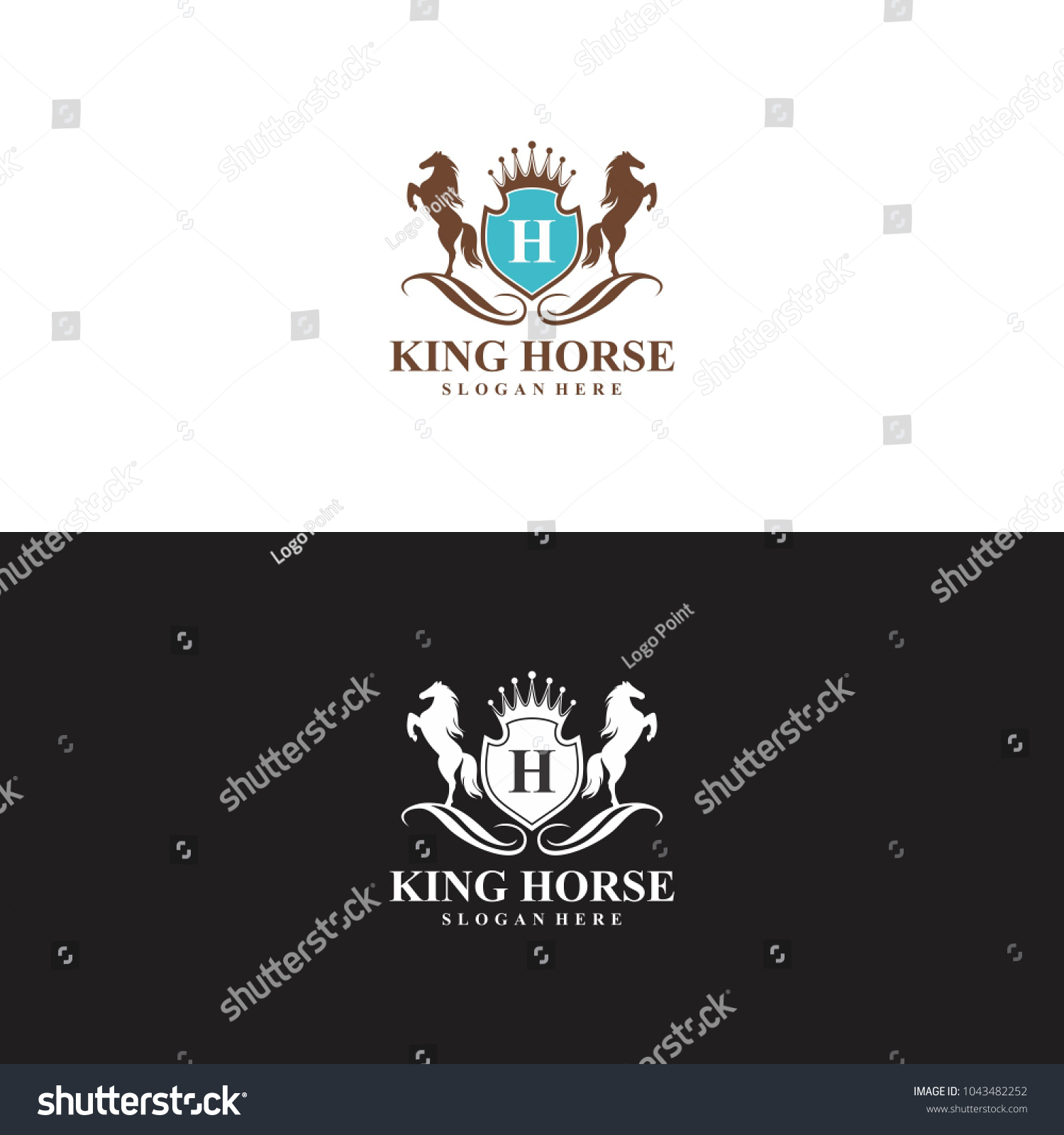King Horse Logo Vector Stock Vector (Royalty Free) 1043482252