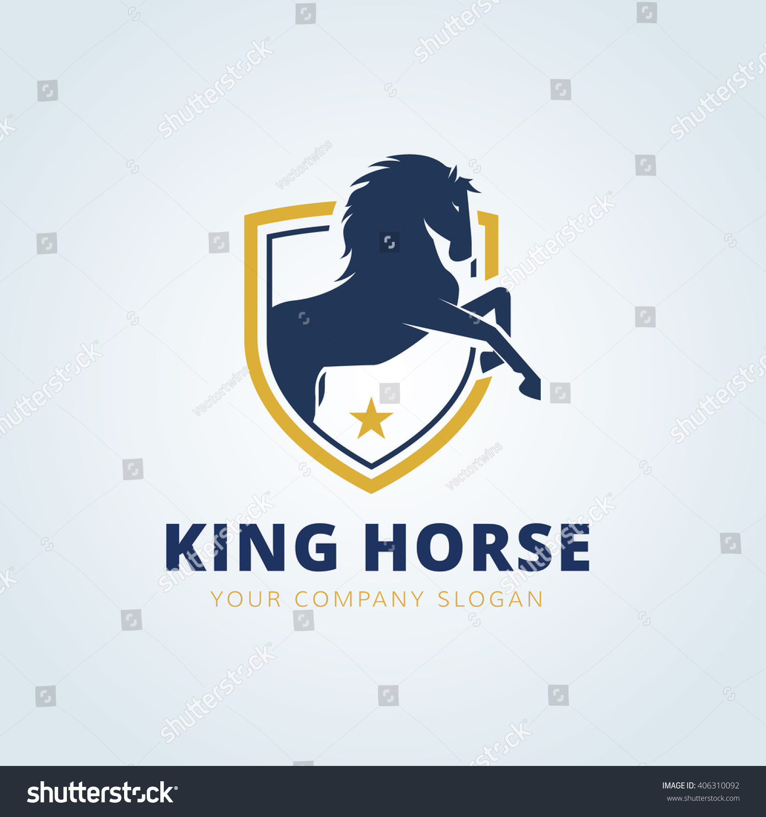 King Horse Logo Template Stock Vector (Royalty Free) 406310092
