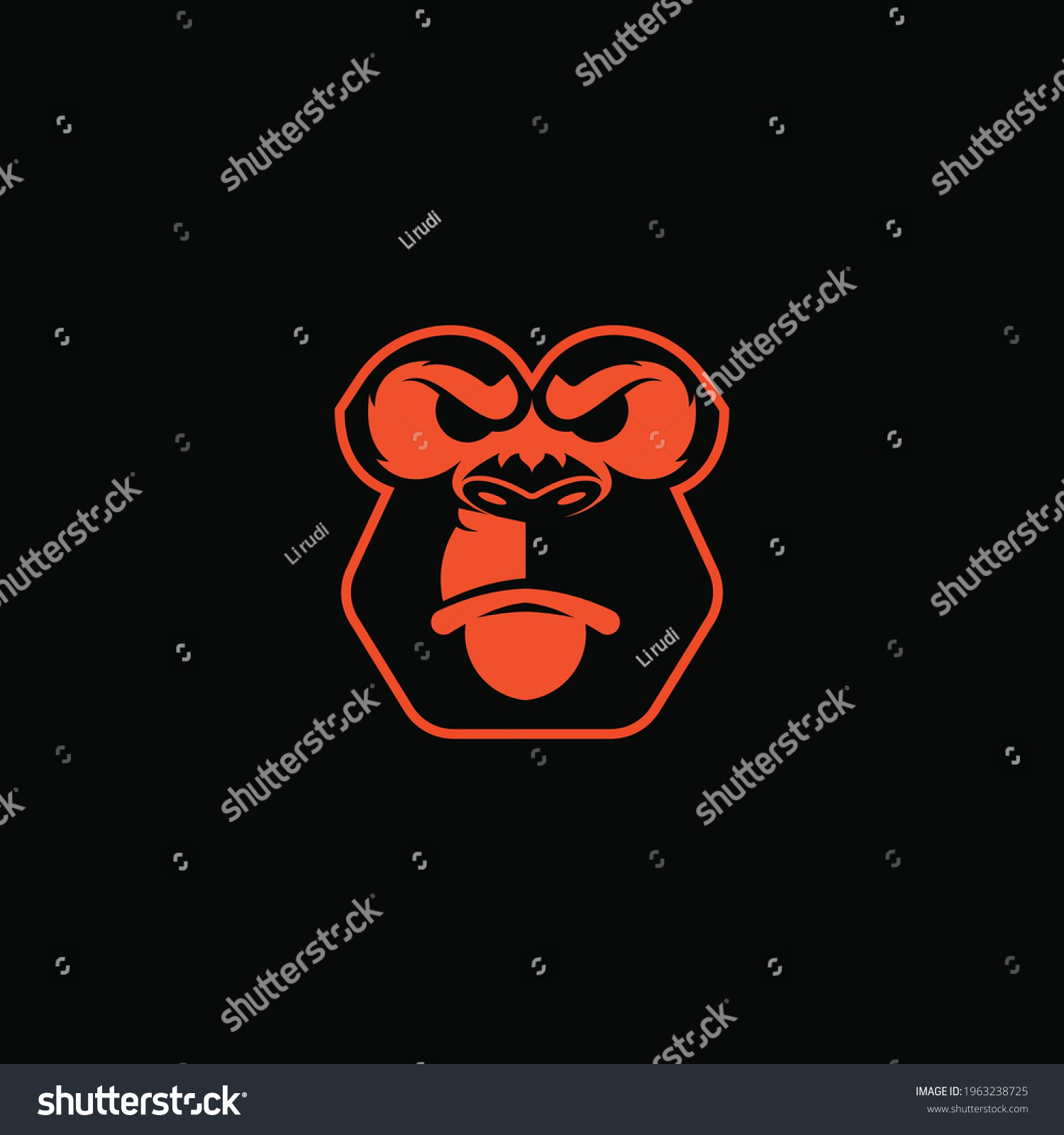 King Kong Face Logo Vector Stock Vector (Royalty Free) 1963238725 ...