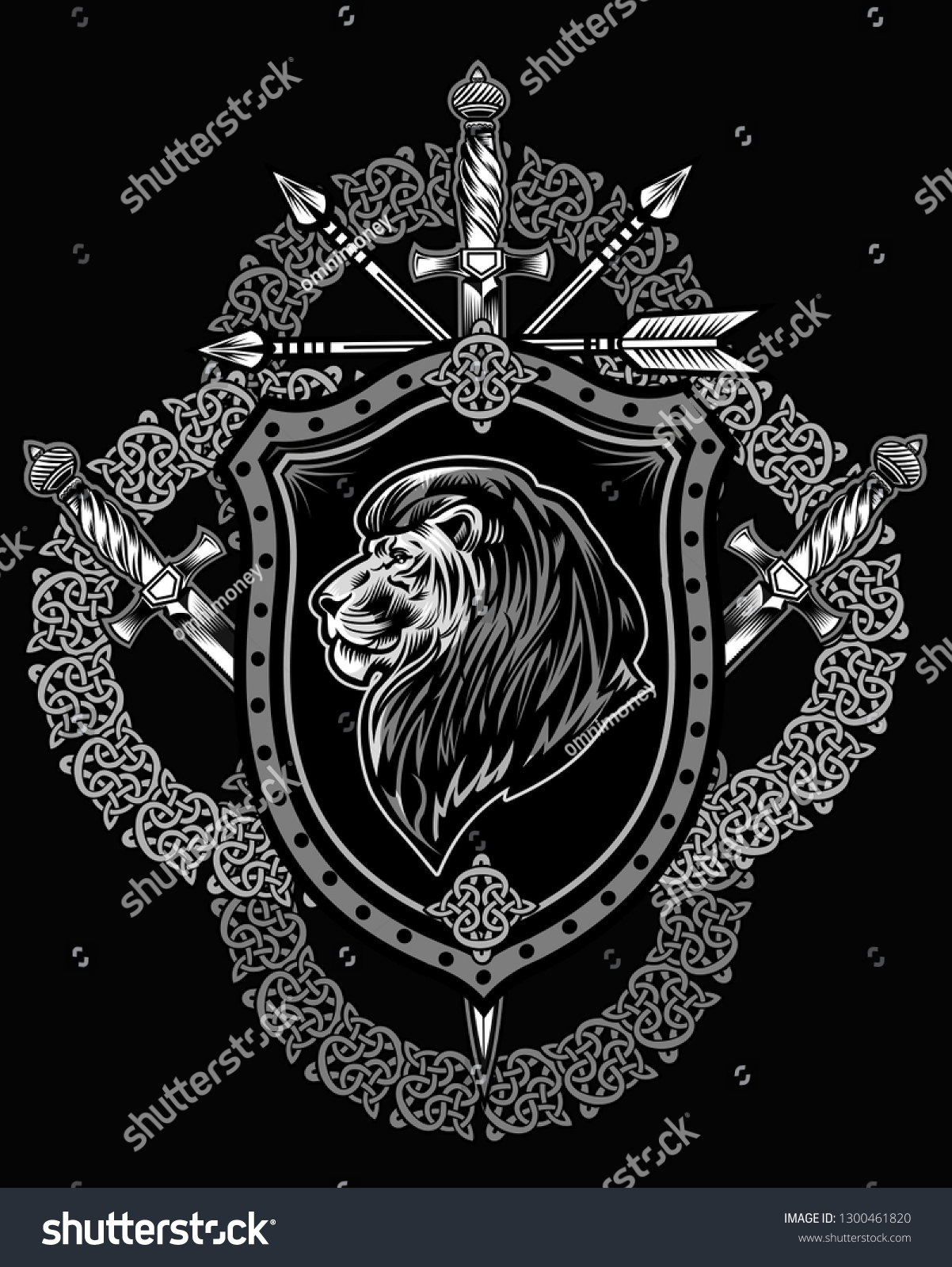King Lion Sword Stock Vector (Royalty Free) 1300461820 | Shutterstock