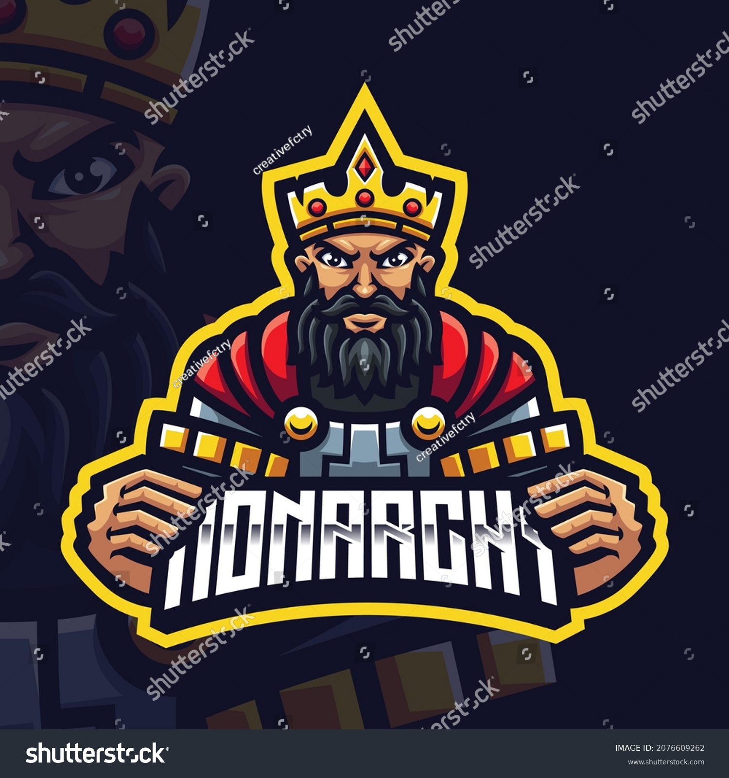King Mascot Gaming Logo Template Stock Vector (Royalty Free) 2076609262