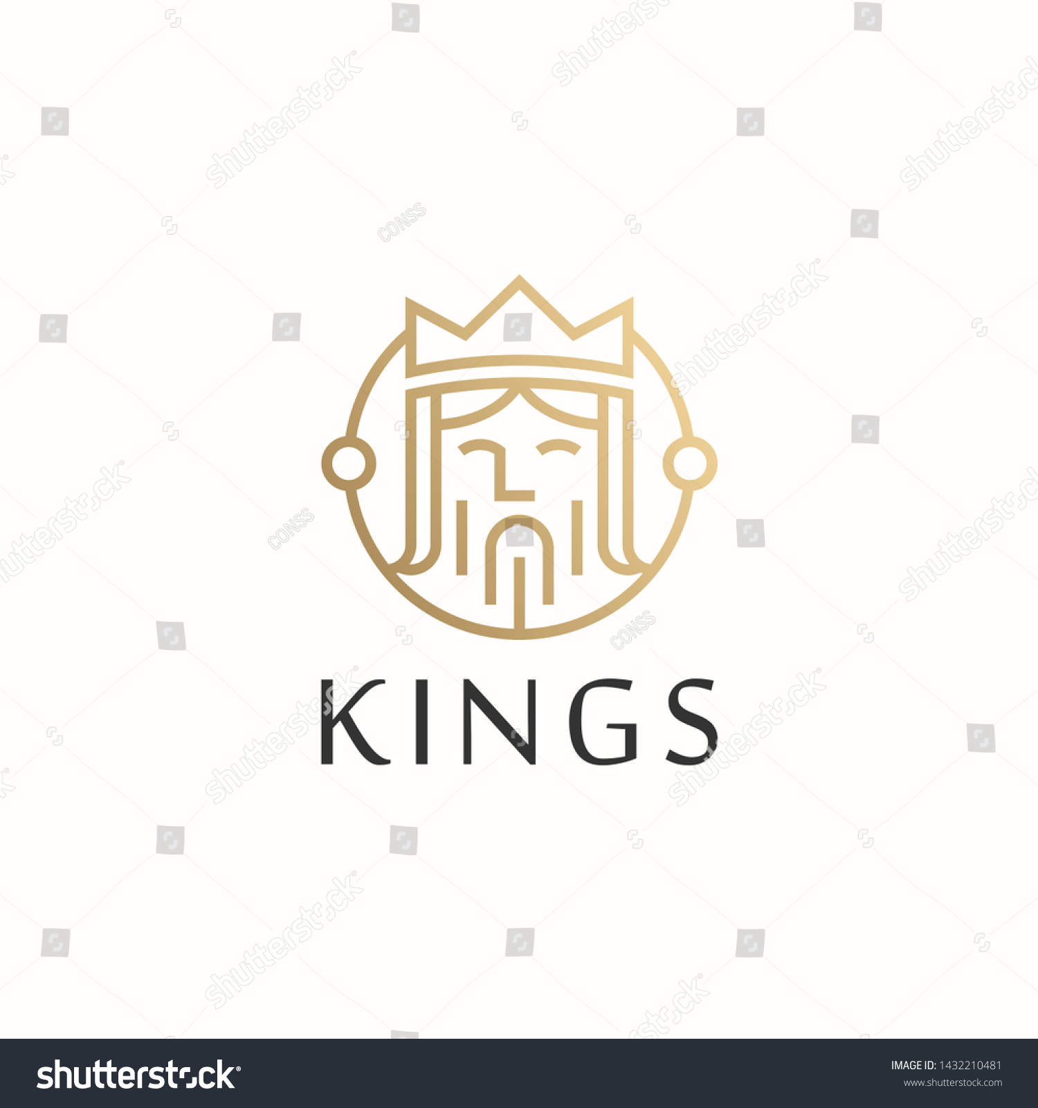 King Outline Vector Logo Design: vector de stock (libre de regalías ...
