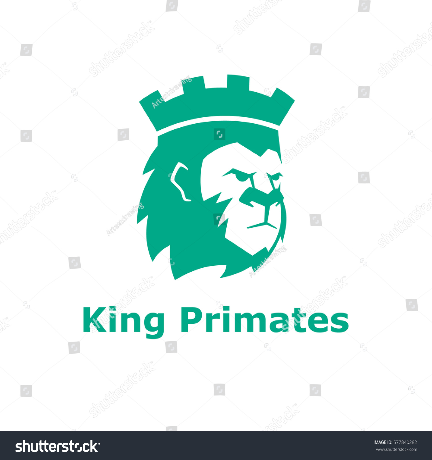 King Primate Logo Monkey Logo: vector de stock (libre de regalías ...