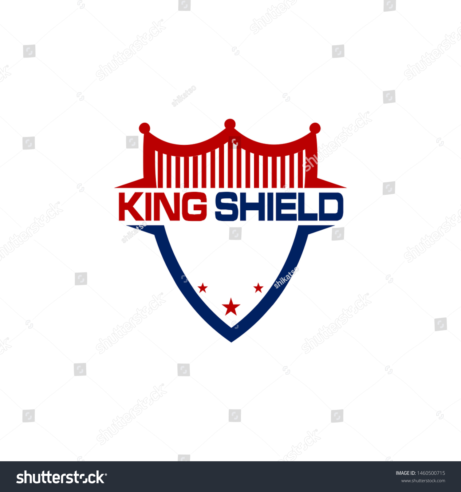King Shield Emblem Logo Design Stock Vector (Royalty Free) 1460500715 ...