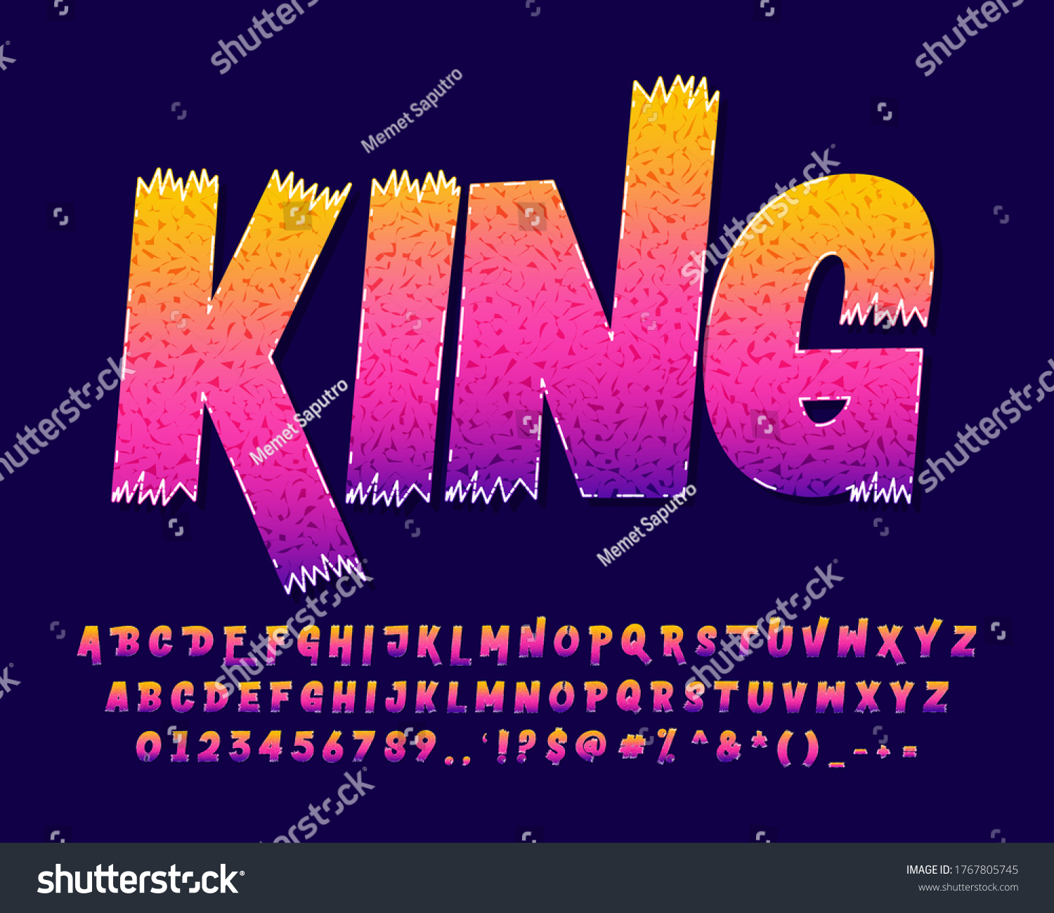 King Sticker Label Cartoon Text Effect Stock Vector (Royalty Free ...