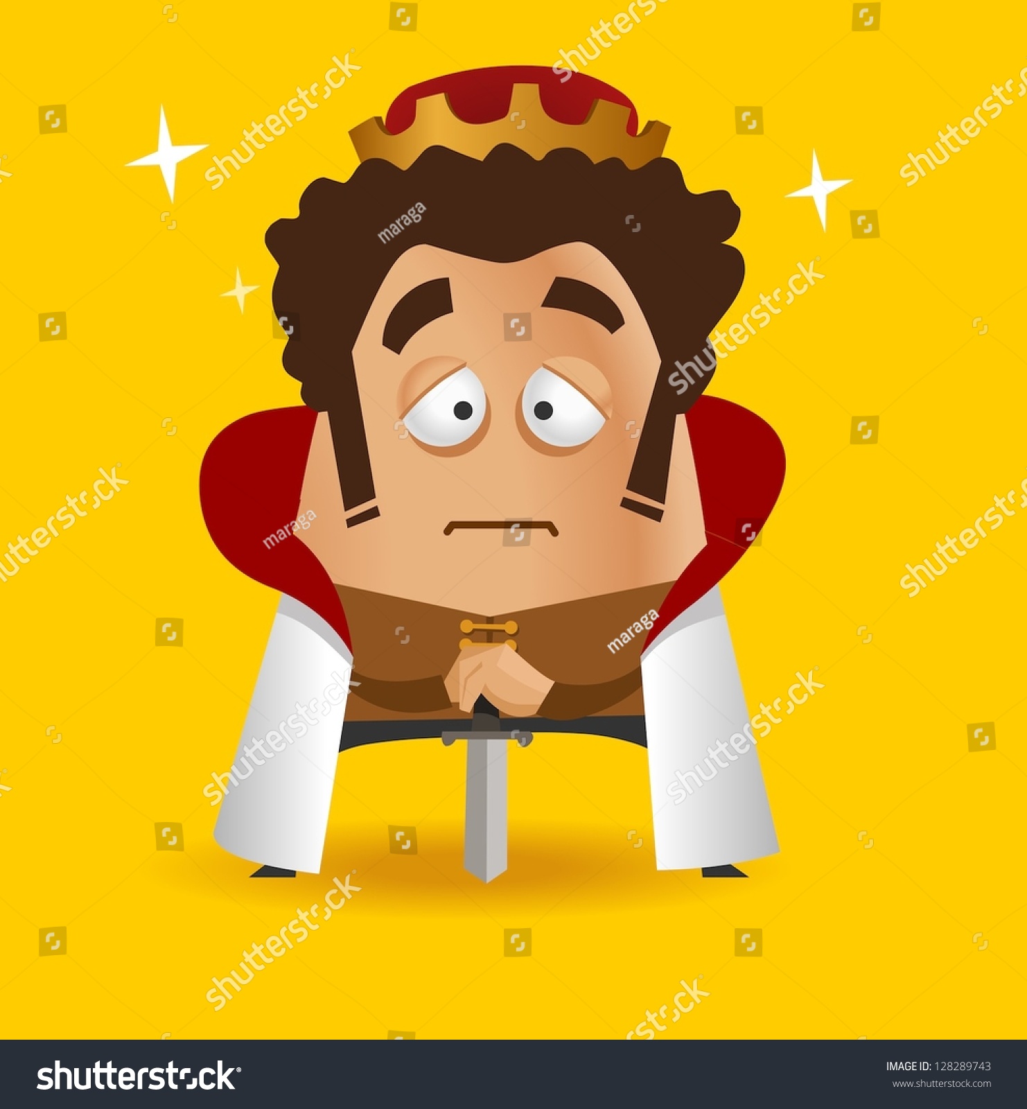 King His Sword Vector Illustration Stock Vector (Royalty Free) 128289743