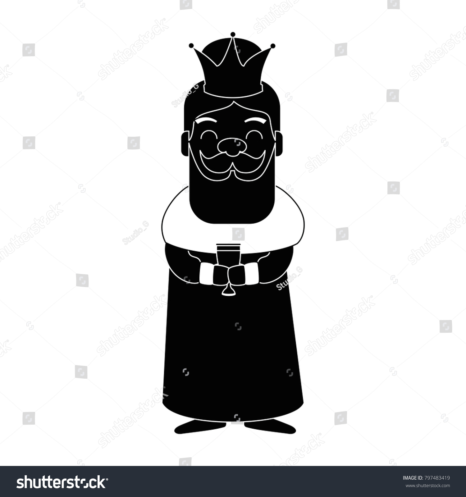 King Wizard Avatar Character Stock Vector (Royalty Free) 797483419 ...