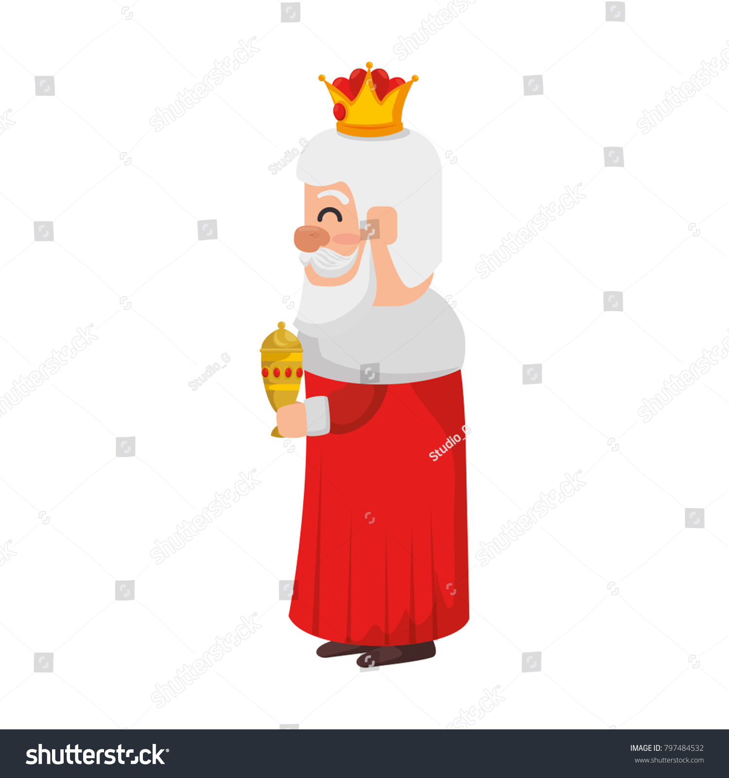 King Wizard Avatar Character Stock Vector (Royalty Free) 797484532 ...