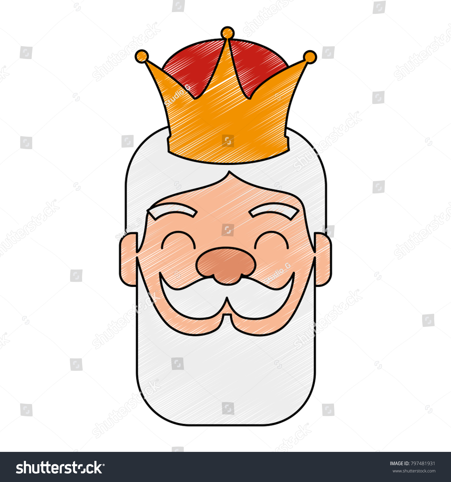King Wizard Head Avatar Character Stock Vector (Royalty Free) 797481931 ...