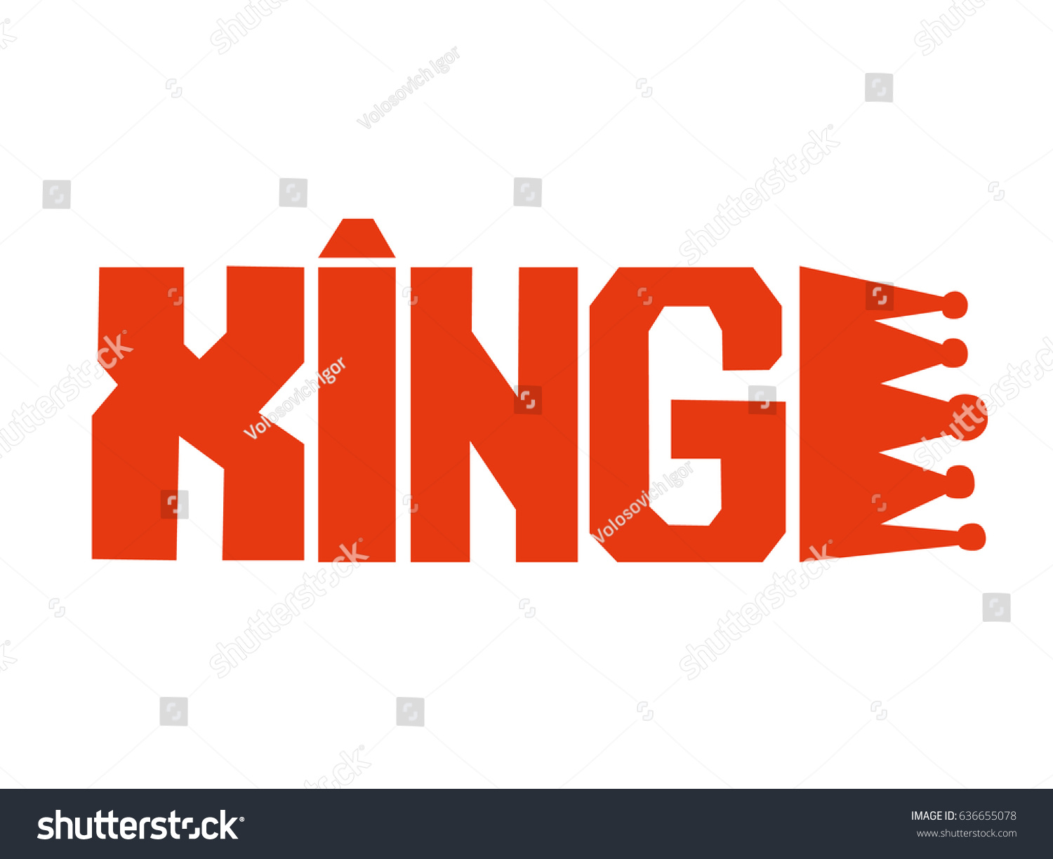 King Word Vector Illustration Isolated Stock Vector (Royalty Free ...