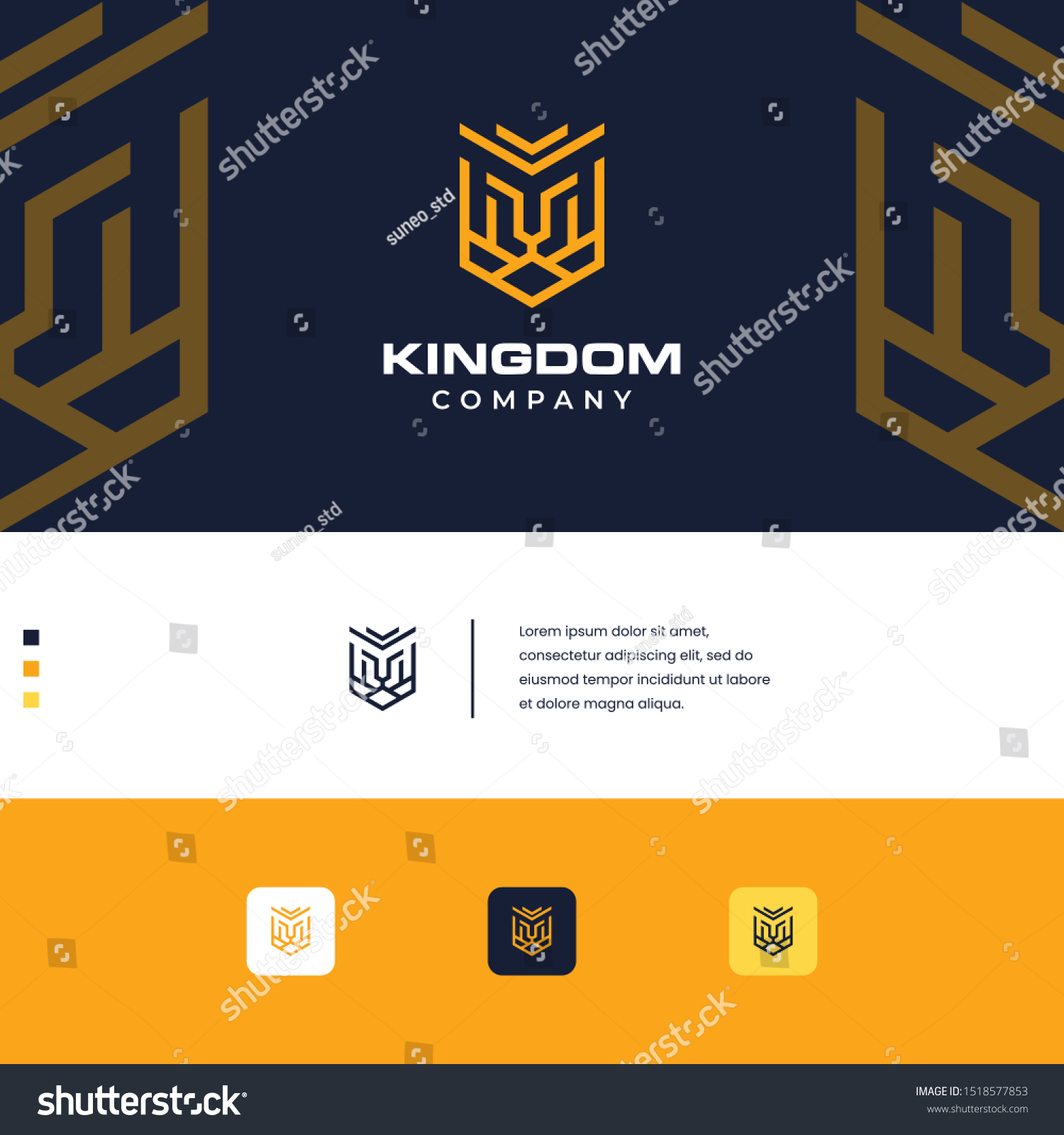 Kingdom Design Simple Monogram Style Stock Vector (Royalty Free ...