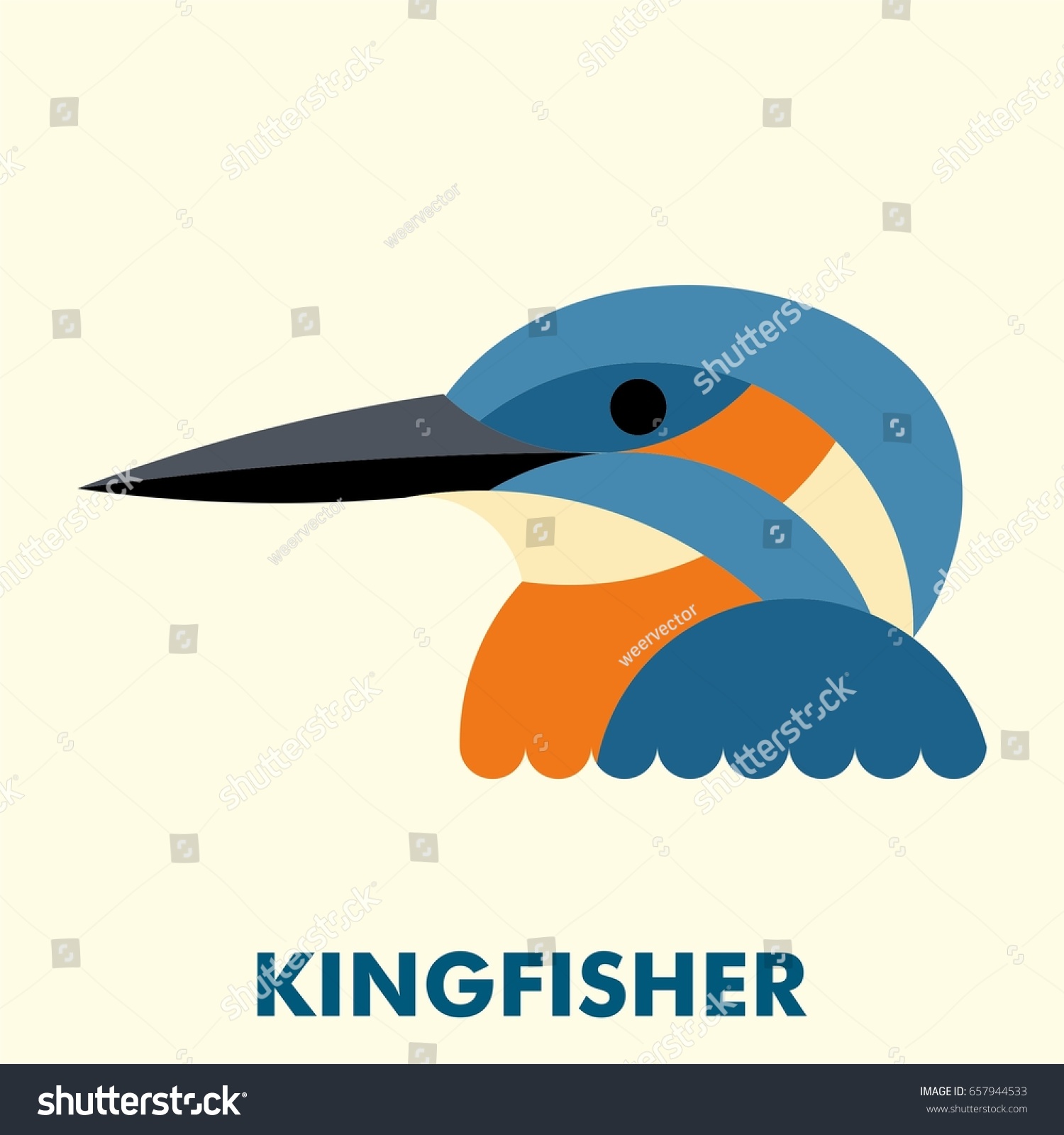 Kingfisher Bird Flat Style Vector Icon Stock Vector (Royalty Free ...